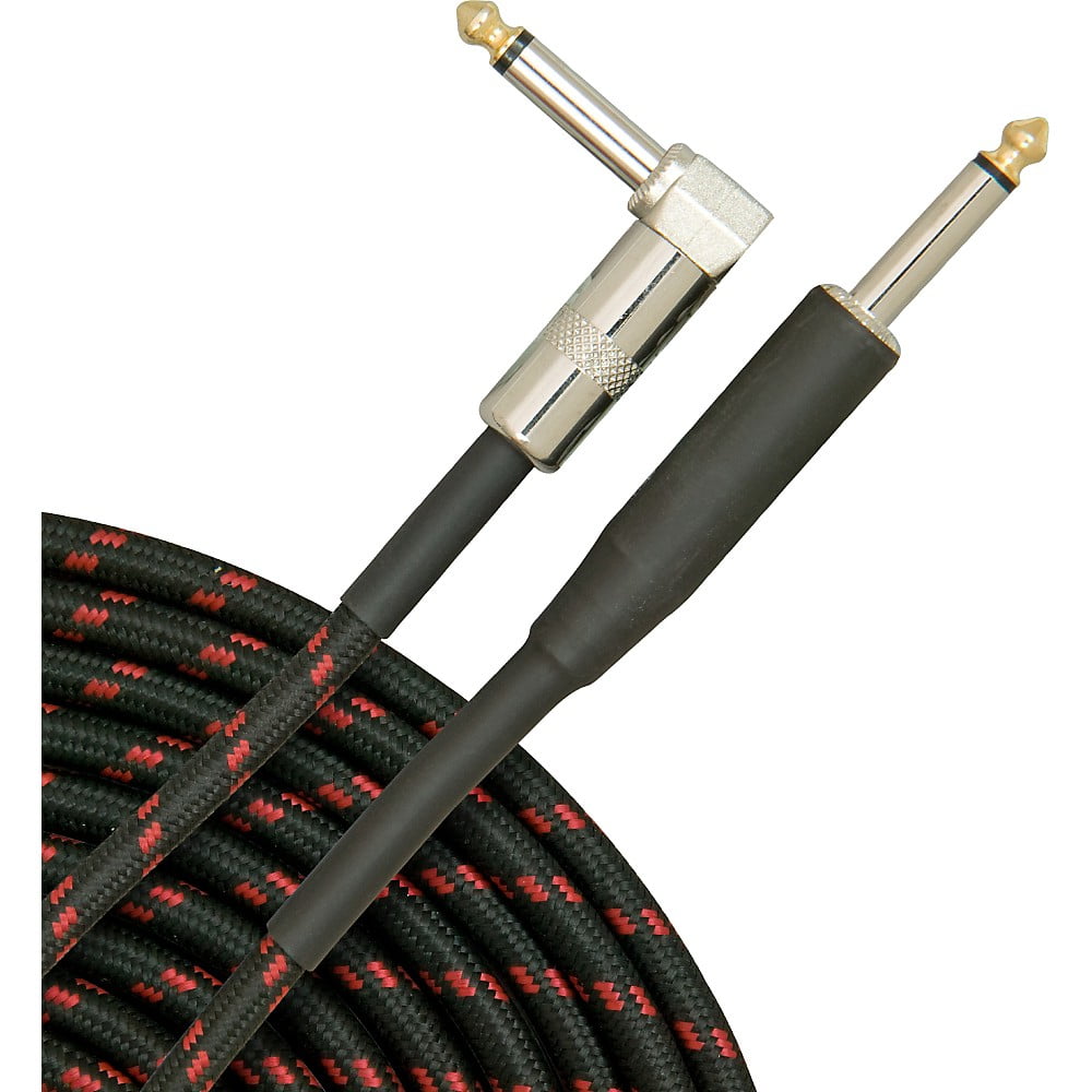Musician's Gear Tweed Right Angle Instrument Cable Red 10 ft. - Walmart.com