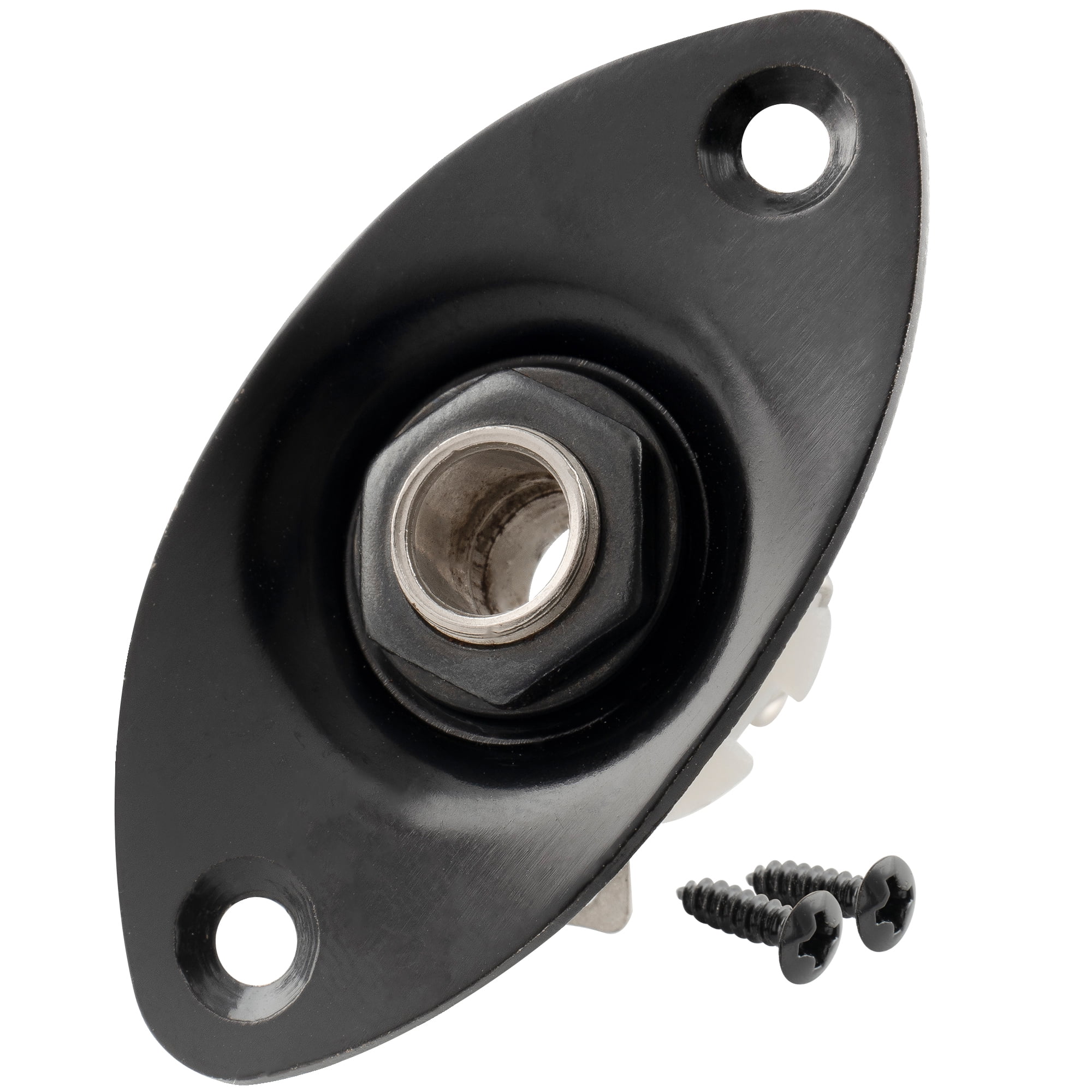 Musiclily Basic 1/4 Inch 6.35mm Oval Guitar Loaded Jack Socket Plate ...