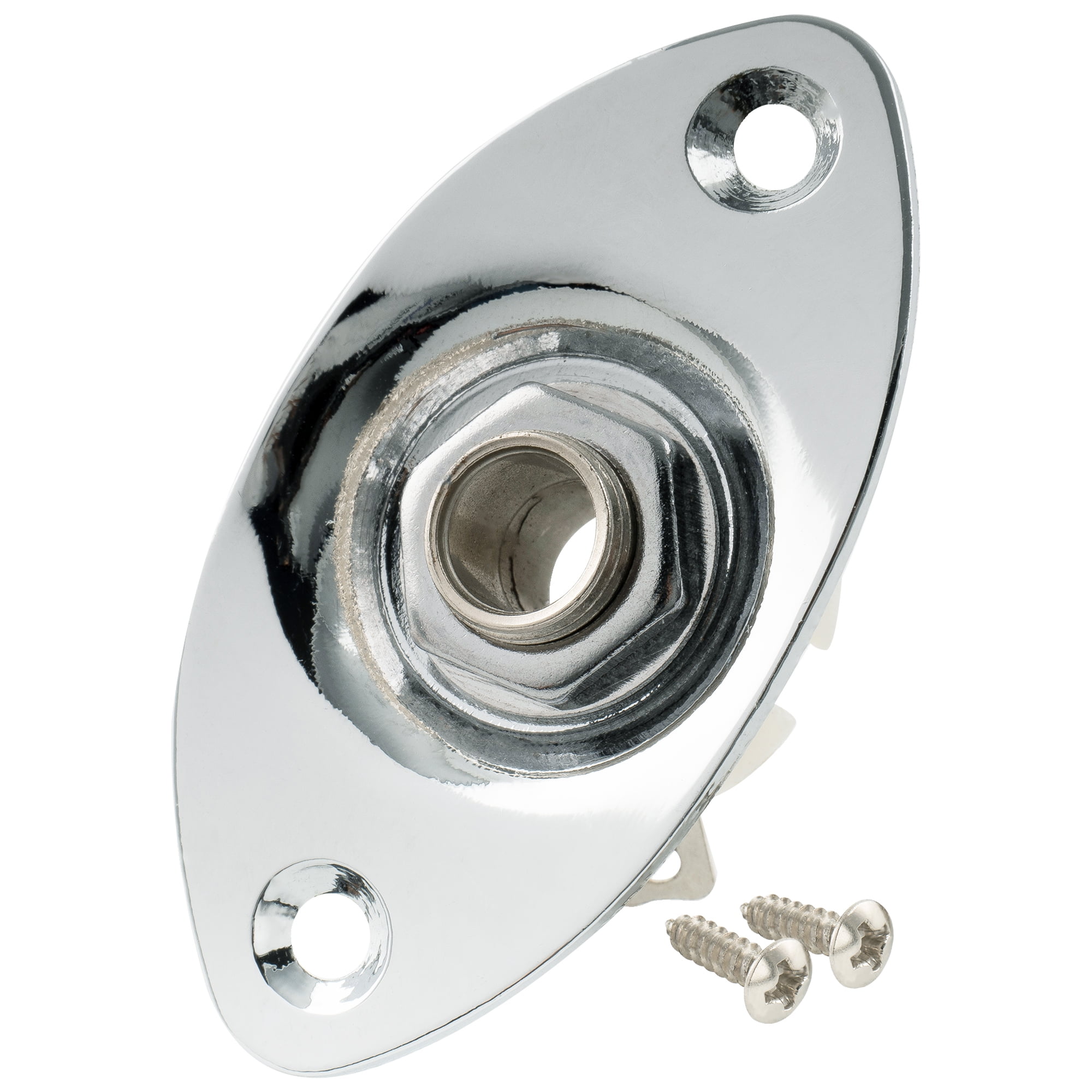 Musiclily Basic 1/4 Inch 6.35mm Oval Guitar Loaded Jack Socket Plate ...