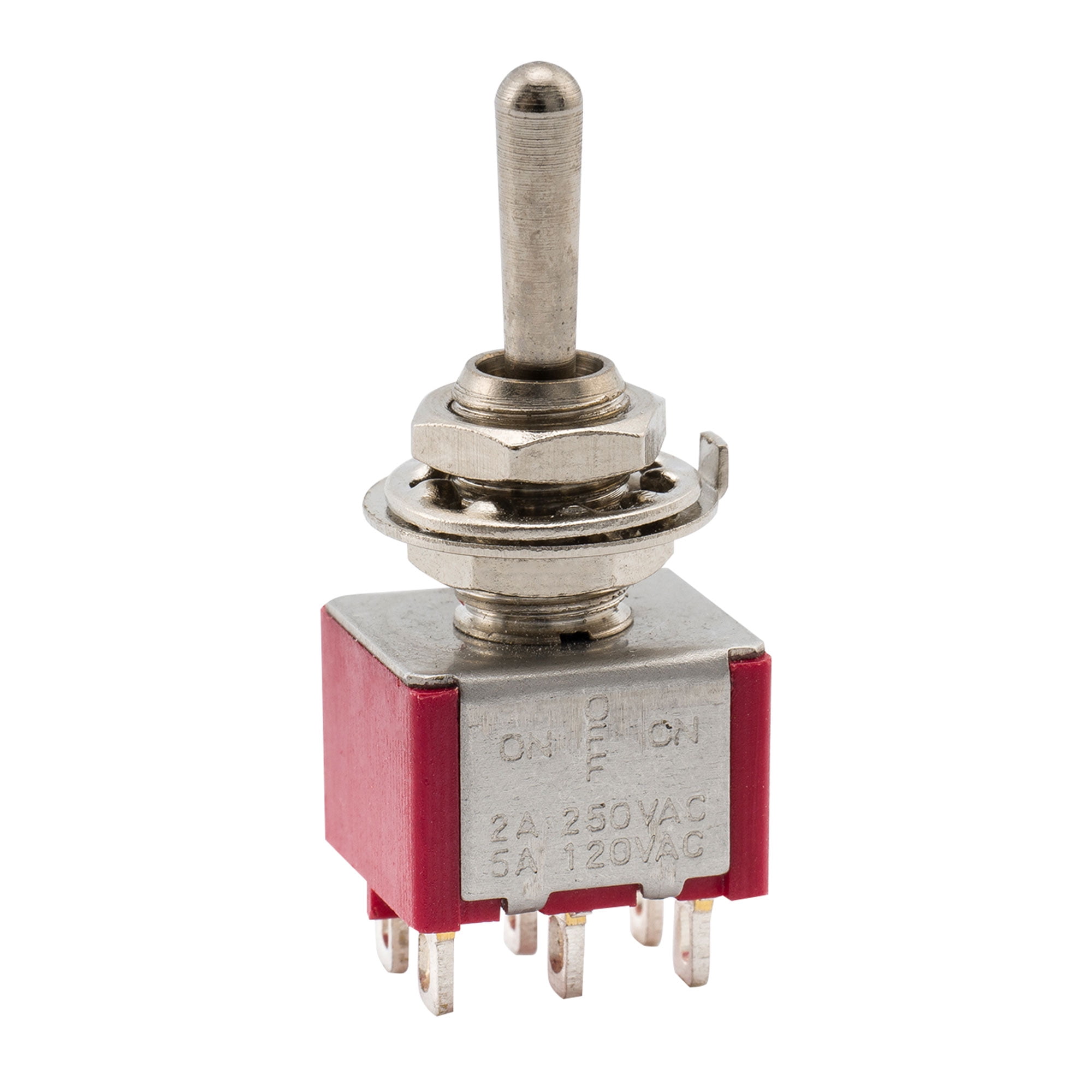 Musiclily Basic 3 Way SPDT Guitar Mini Toggle Switch 6 Pin ON/OFF/ON Selector, Red - Walmart.com