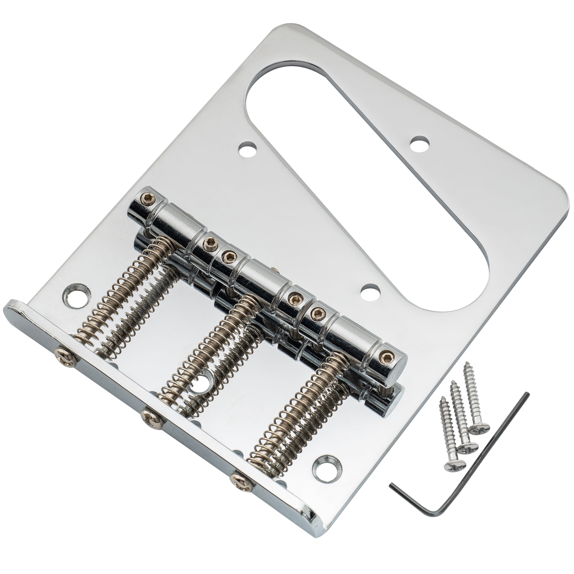 Musiclily Basic 54mm(2-1/8 inch) Guitar Bridge with 3-Saddle for Tele ...