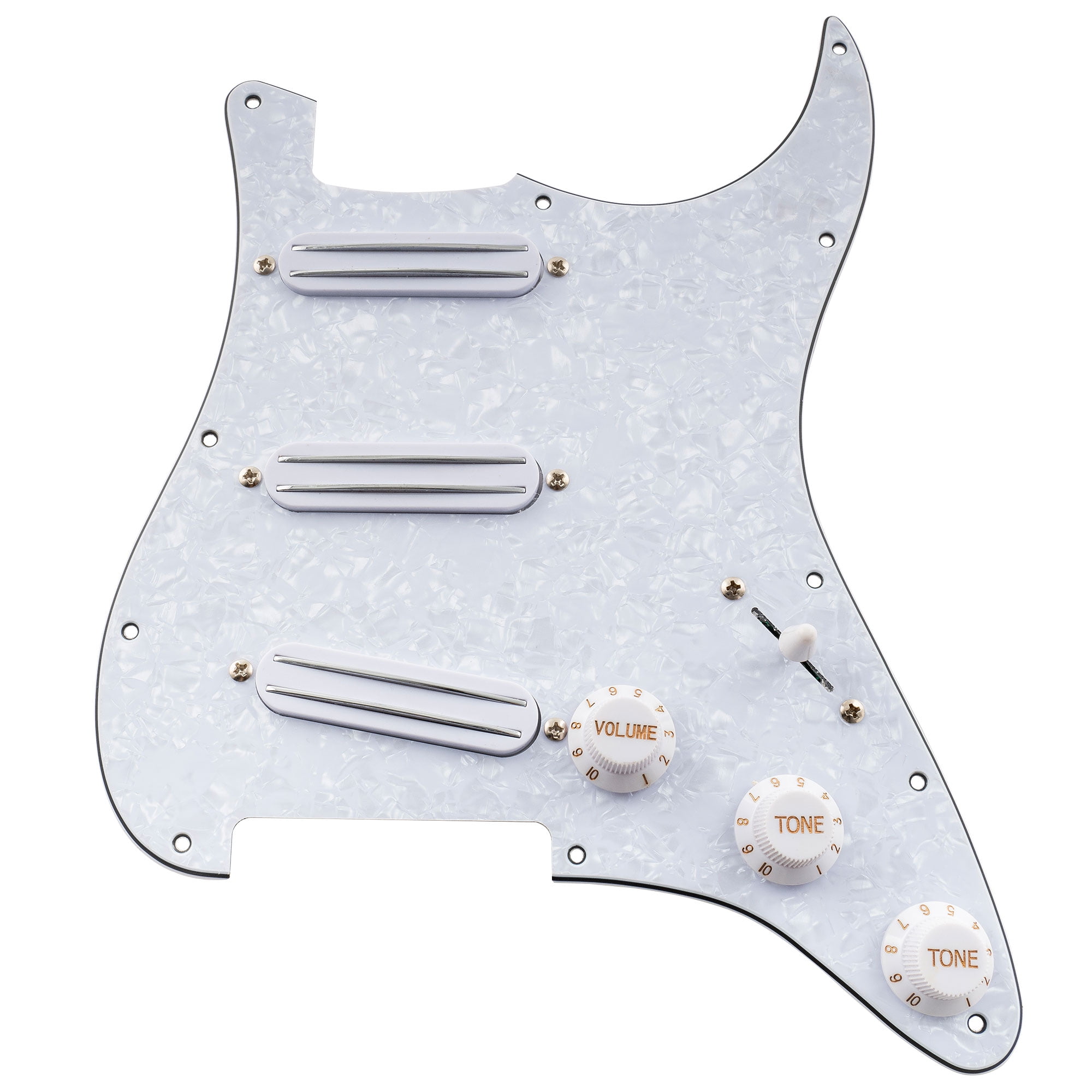 Musiclily Basic Pre-wired Loaded Standard ST-SSS Pickguard with Ceramic ...