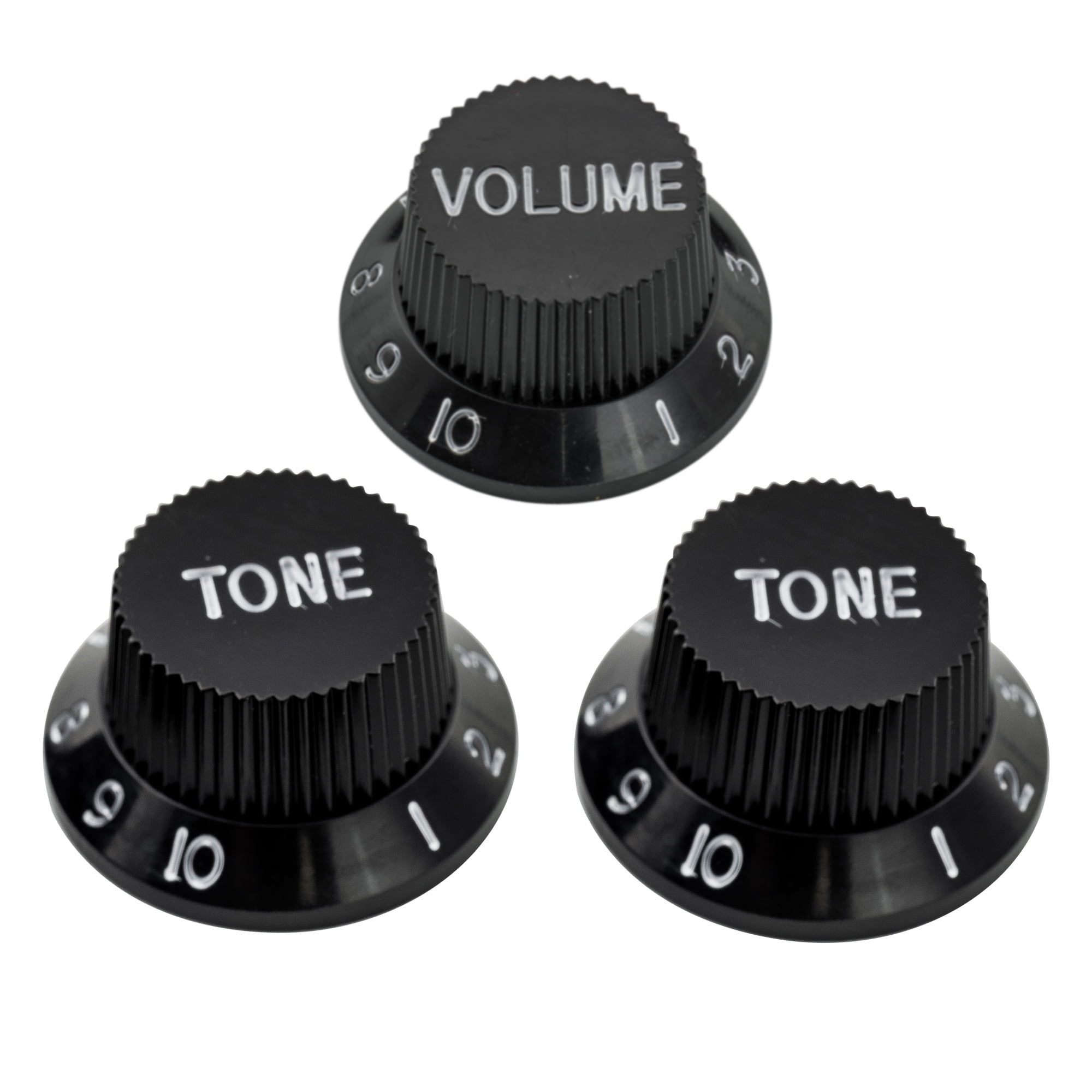 Musiclily Basic Coarse 18 Splines Push-on Control Knobs for Imported Strat Style Electric Guitar ...