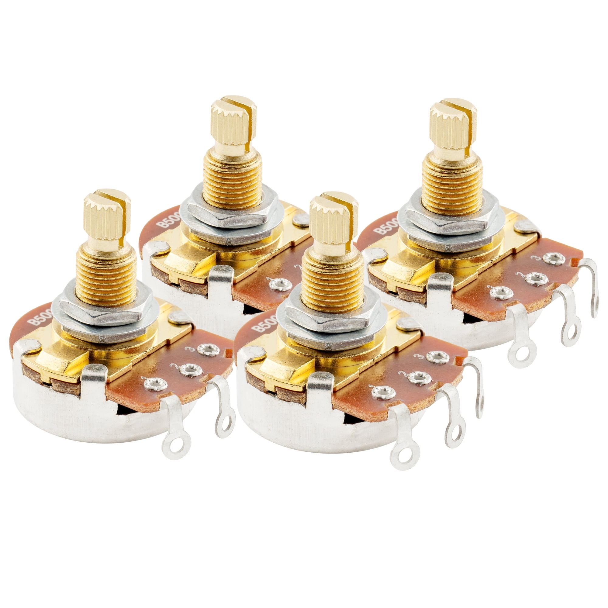 Musiclily Pro B500K Brass Shaft Metric Coarse 18-Spline Split Shaft ...