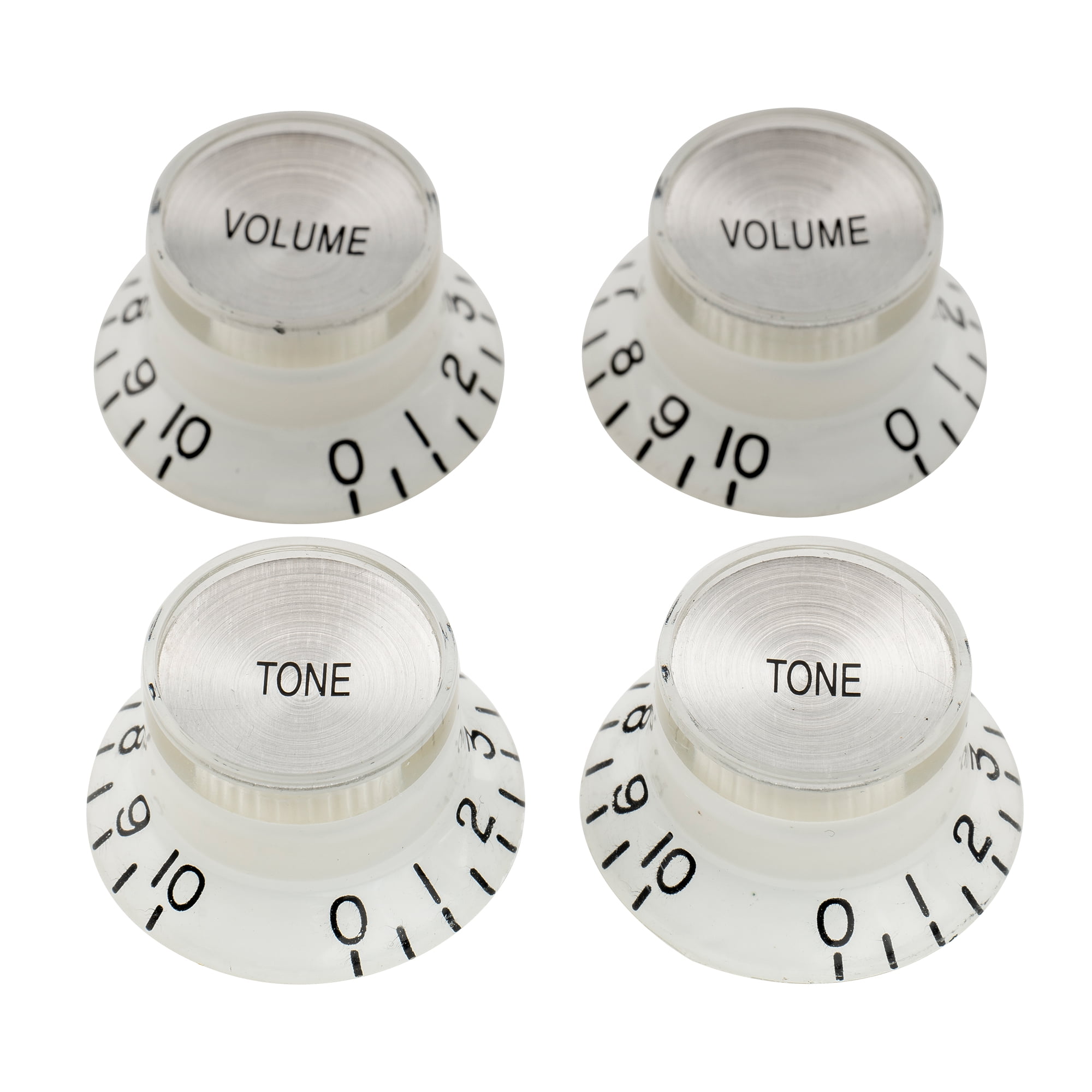 Musiclily Pro Inch Size Fine 24-Spline Top Hat Bell Knobs Tone Volume Control Knobs for USA LP ...