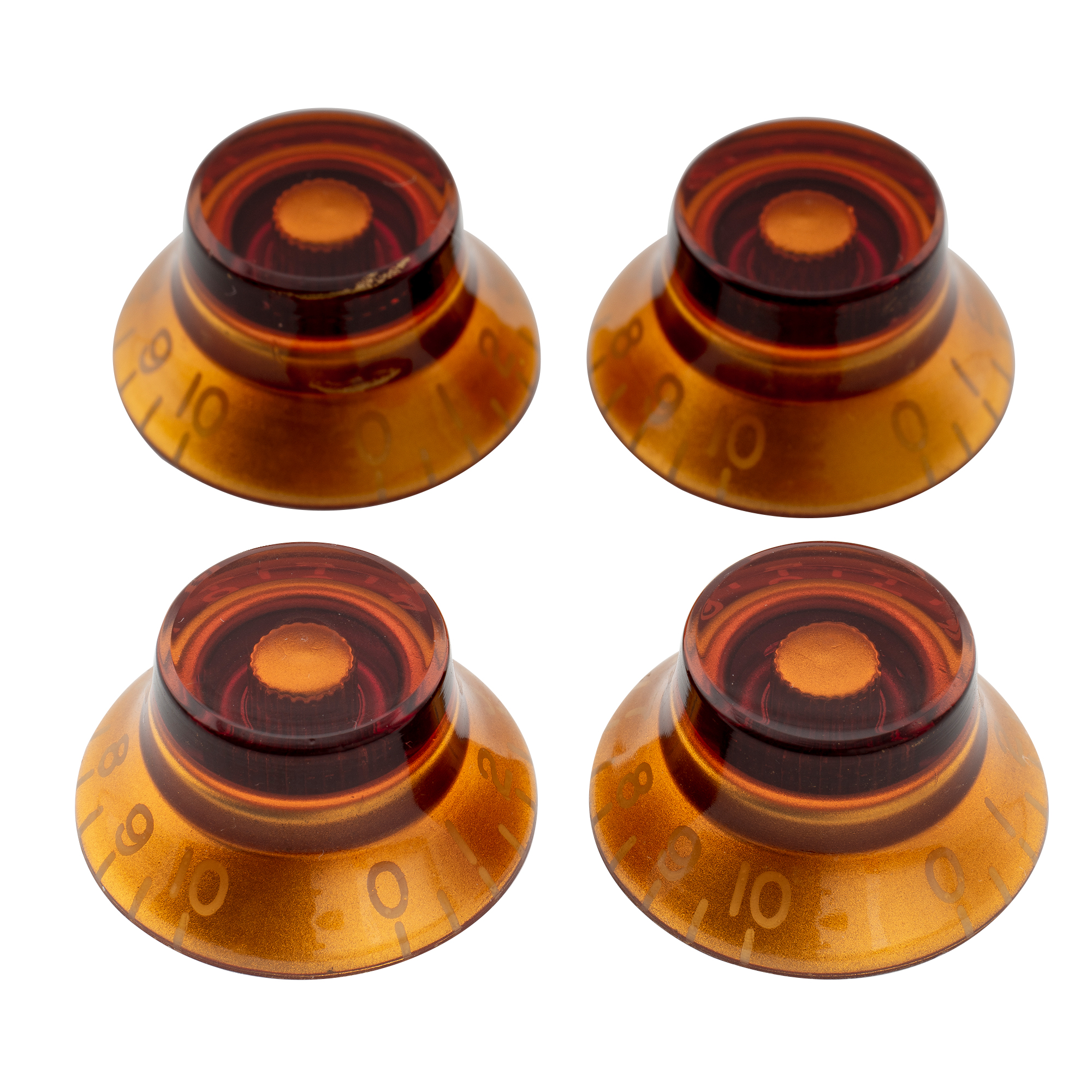 Musiclily Pro Inch Size Fine 24-Spline Top Hat Bell Knobs Tone Volume Control Knobs for USA LP ...