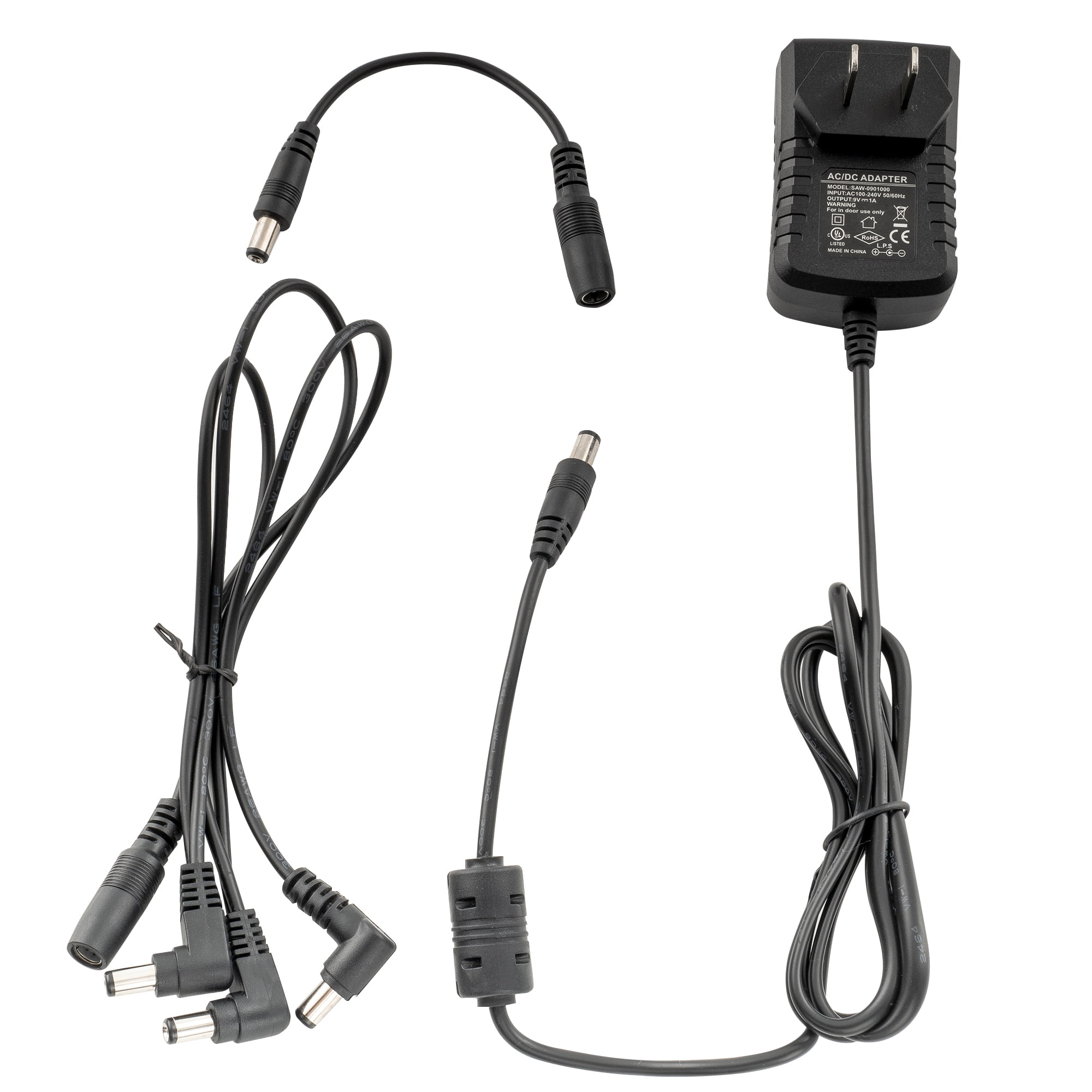 Musiclily Pro US Standard Power Supply Adapter DC 9V with 3 Way Daisy ...