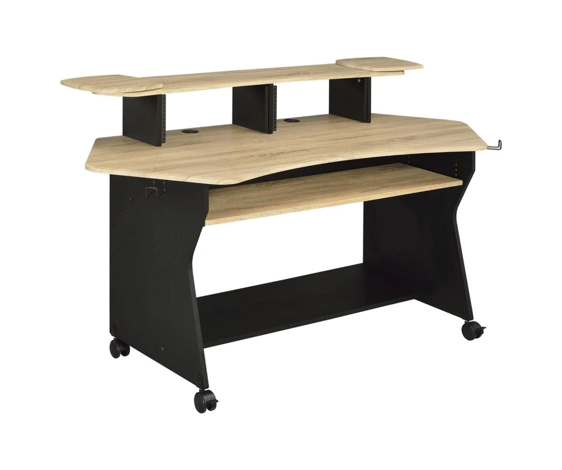 Musiea IM100 61-Key Compatible Music Studio Desk w/ 2 x 4U Rack, 2 ...