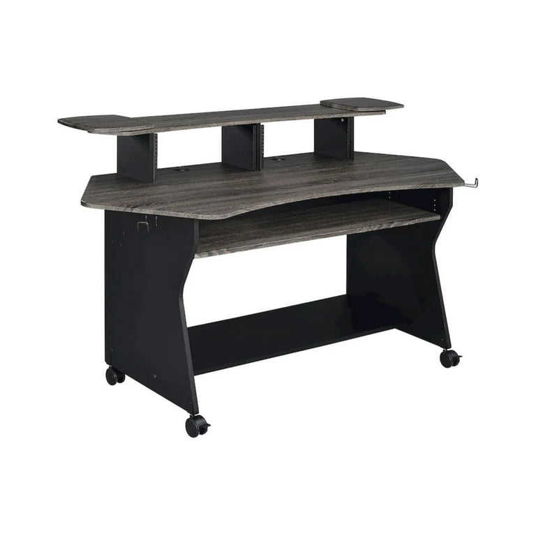 Musiea IM100 Series Music Recording Studio Desk with 2 x 4U Rack Gray