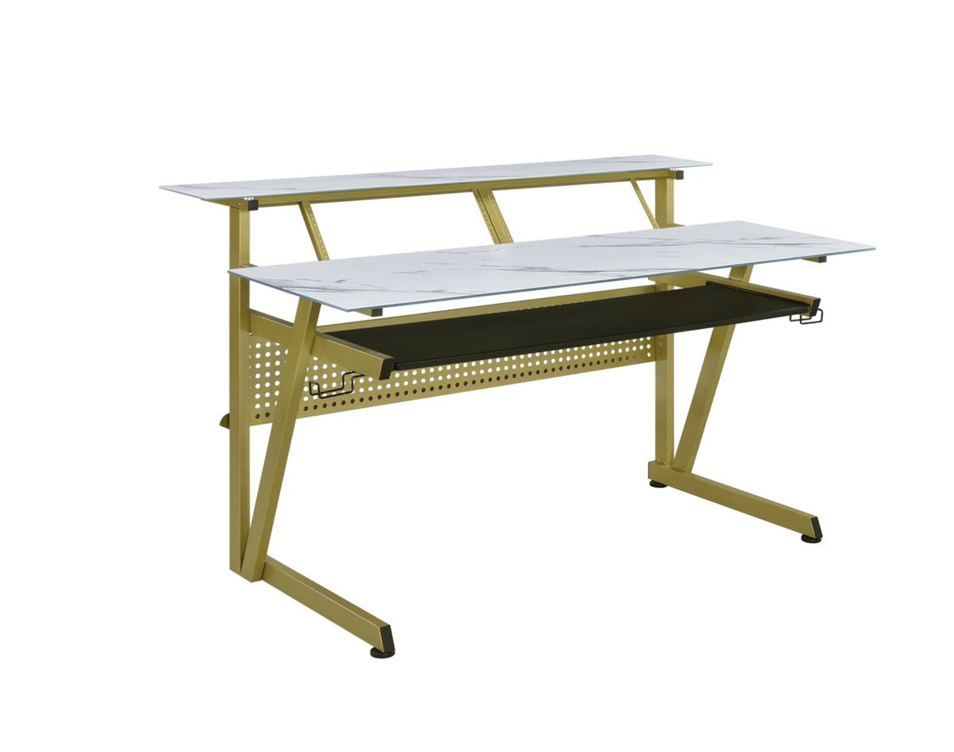 Musiea IM200 Series Workstation, Tempered Glass Studio Desk w/2 x 4U ...