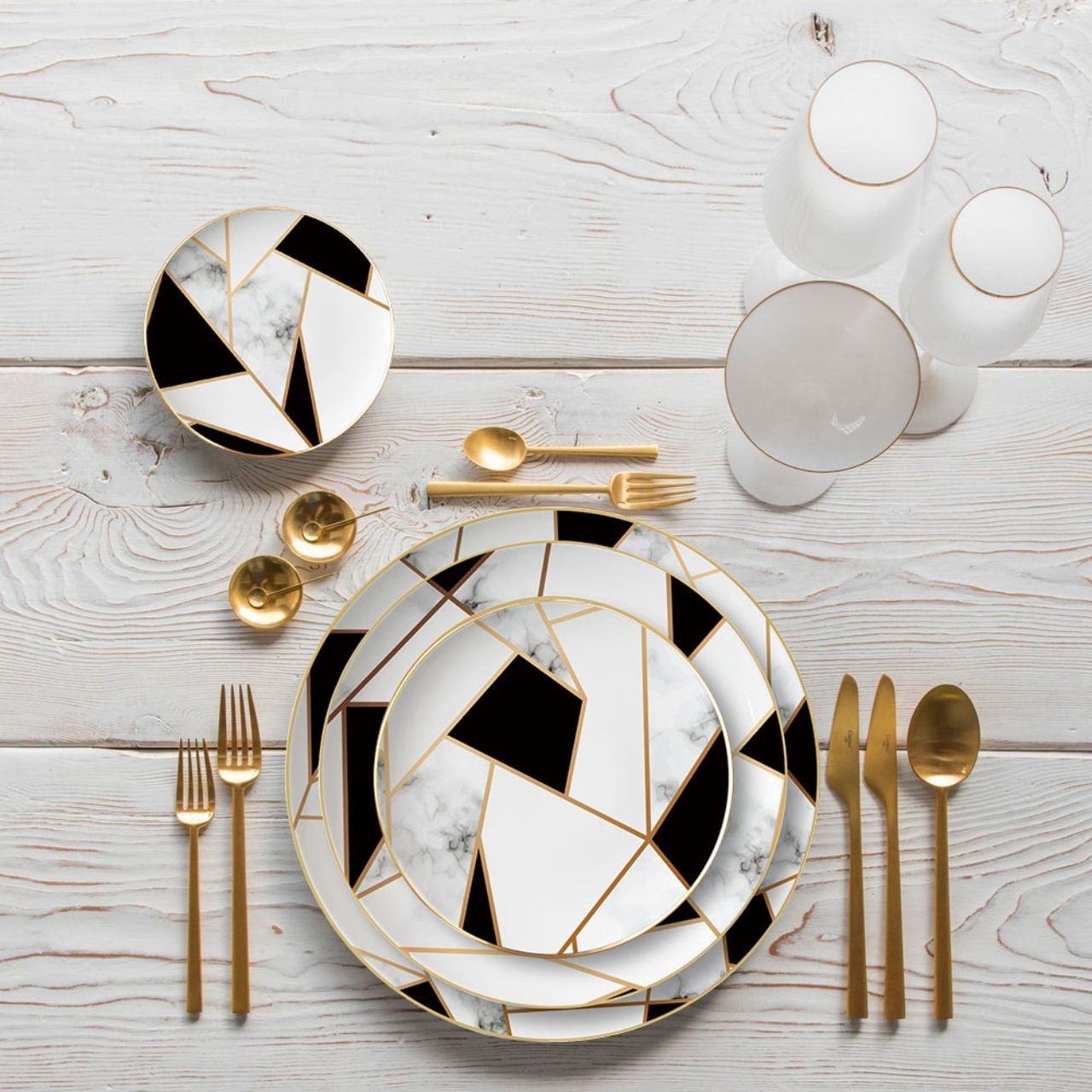 Musivo Plate Set 16 Piece, Elegant Dinnerware for 4, Modern and Stylish ...