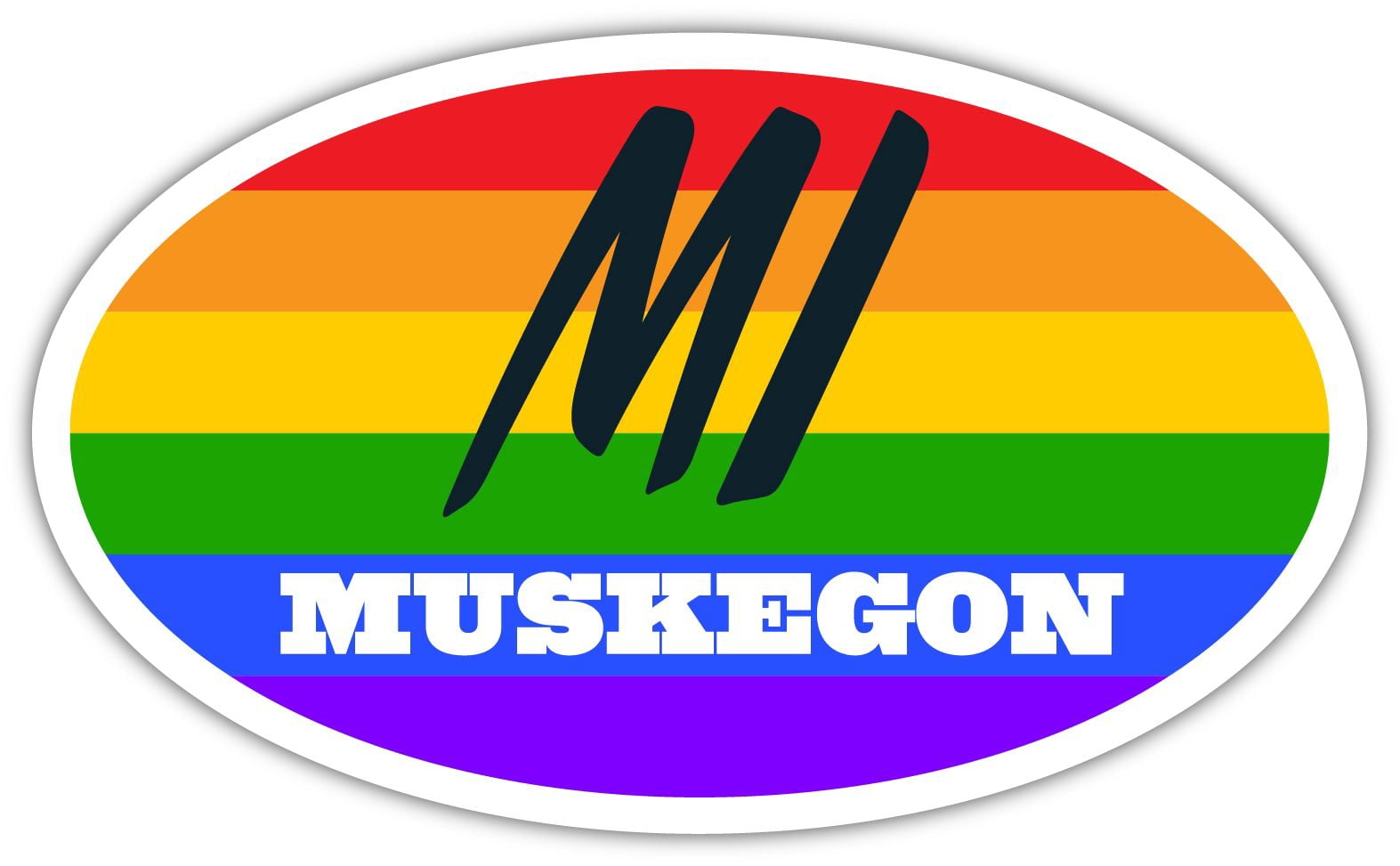 Muskegon MI Michigan Muskegon County Rainbow Pride Flag 6 Stripes Pride ...
