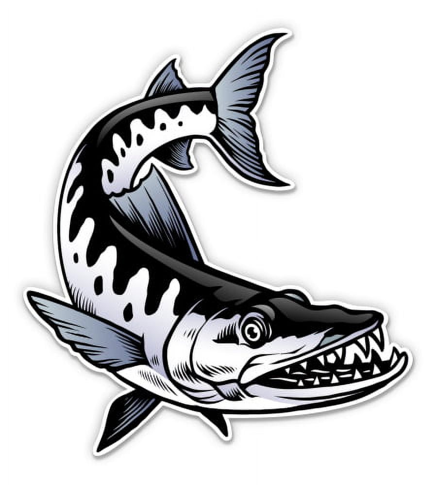 Muskie Fish Fishing - 3" Vinyl Sticker - For Car Laptop Water Bottle ...