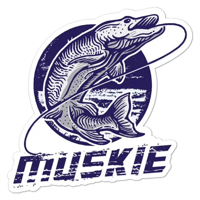 Muskie Fishing Sticker Indoor Outdoor Phone Decal Water Bottle Stickers ...