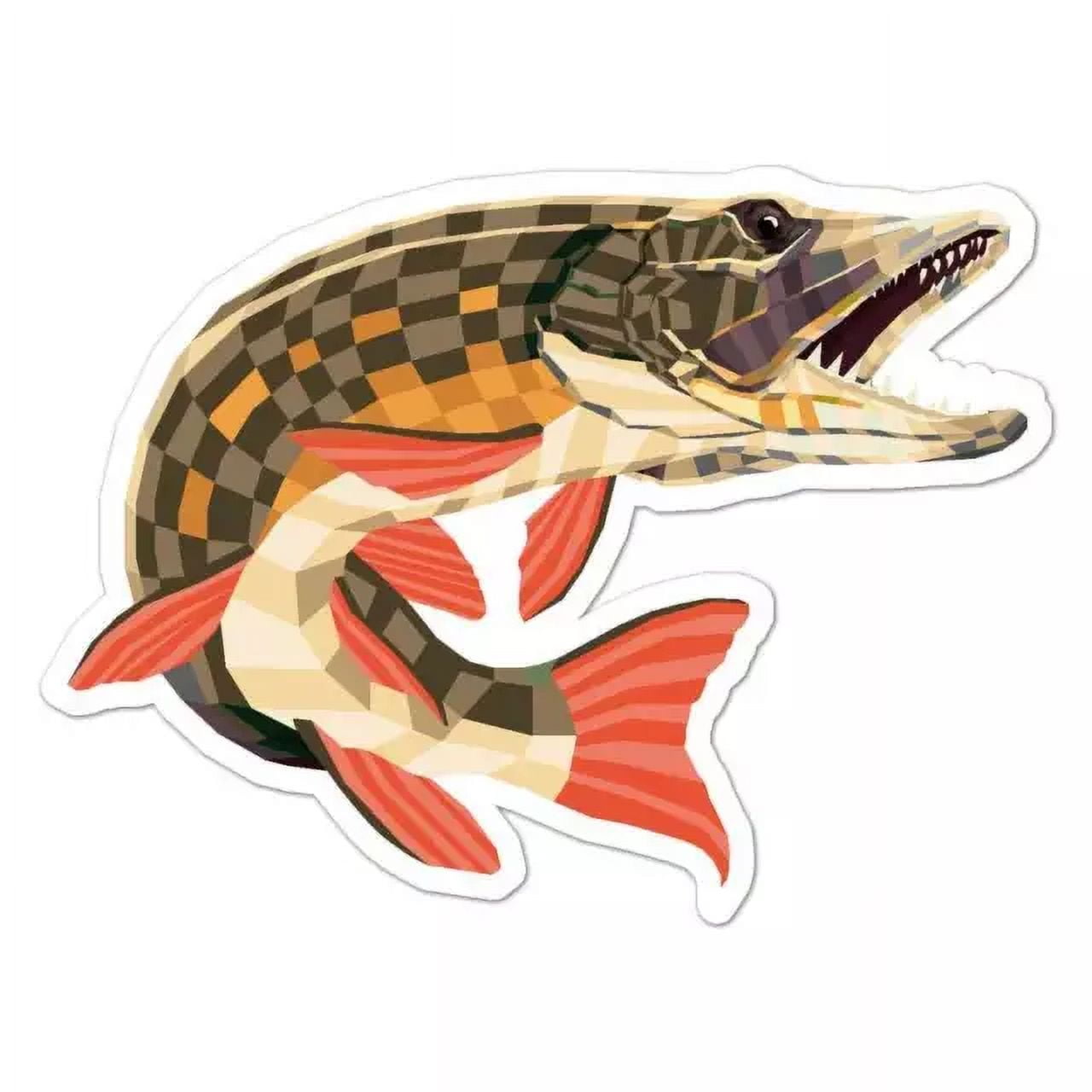 Muskie Pike Fish Sticker Indoor Outdoor Phone Decal Water Bottle ...