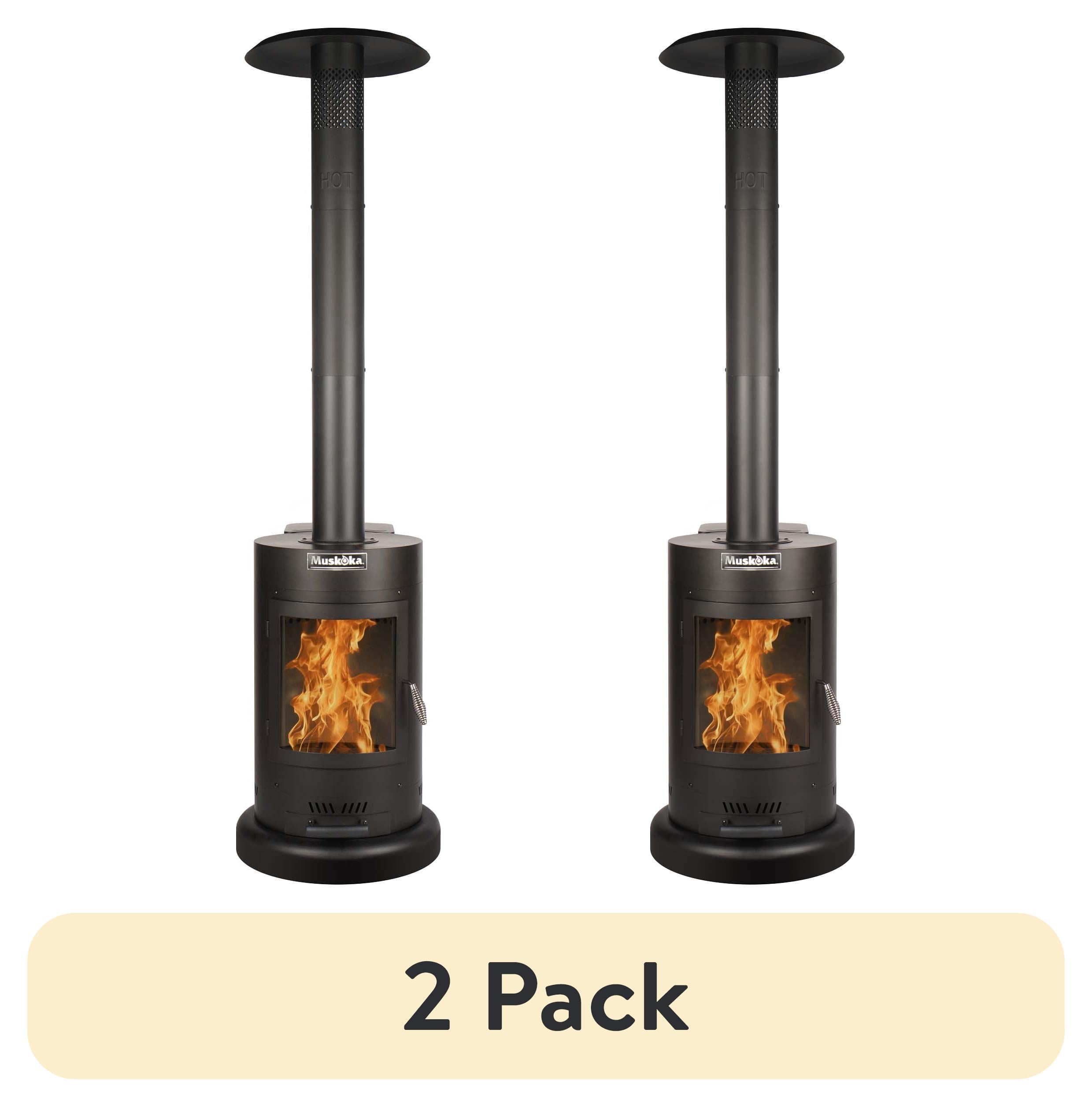 (2 pack) Muskoka 84" High 75,000 BTU Black Steel Wood Pellet Patio ...