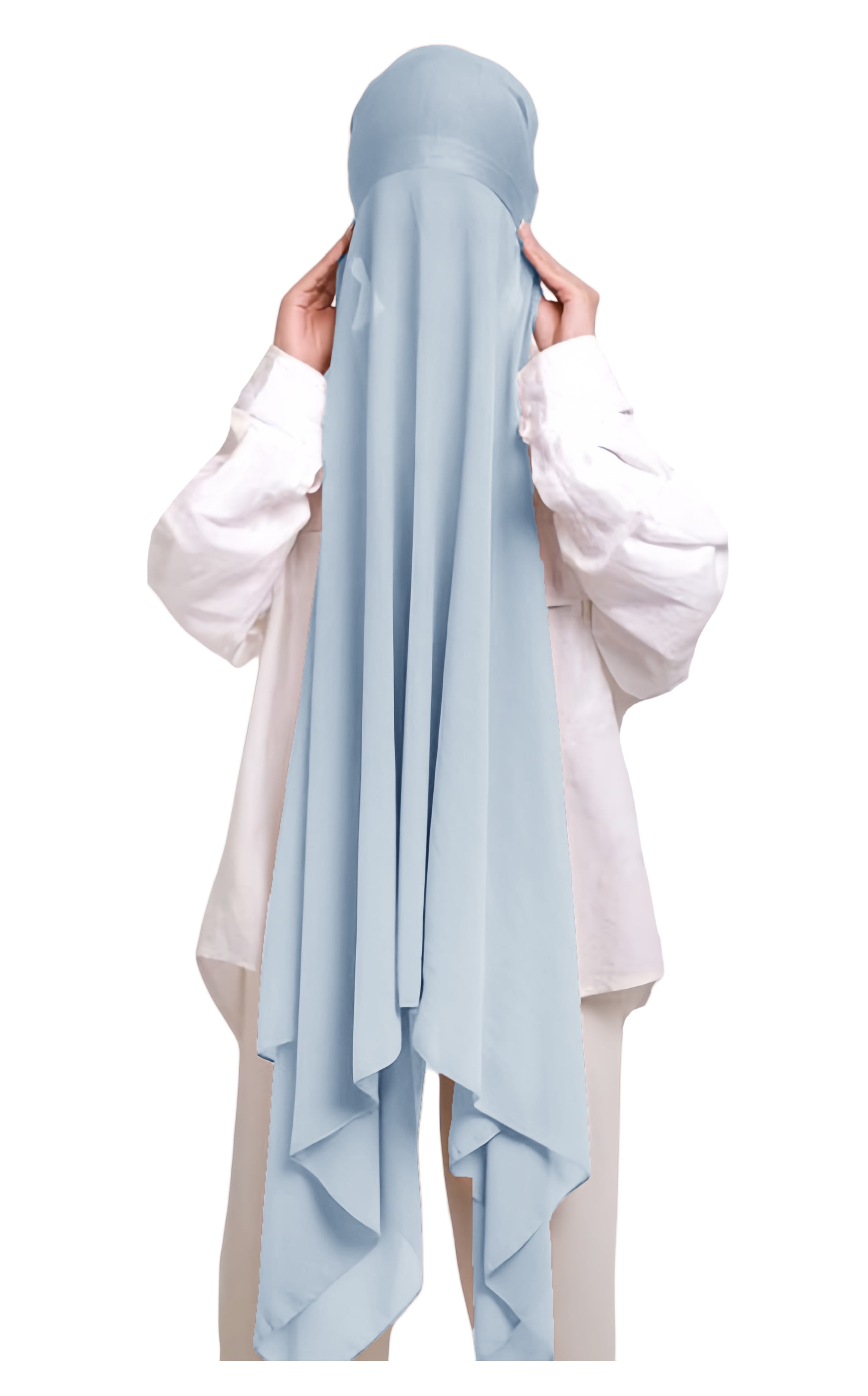 Muslim Chiffon Instant Hijab Head Scarf with Matching Tie Back Jersey ...