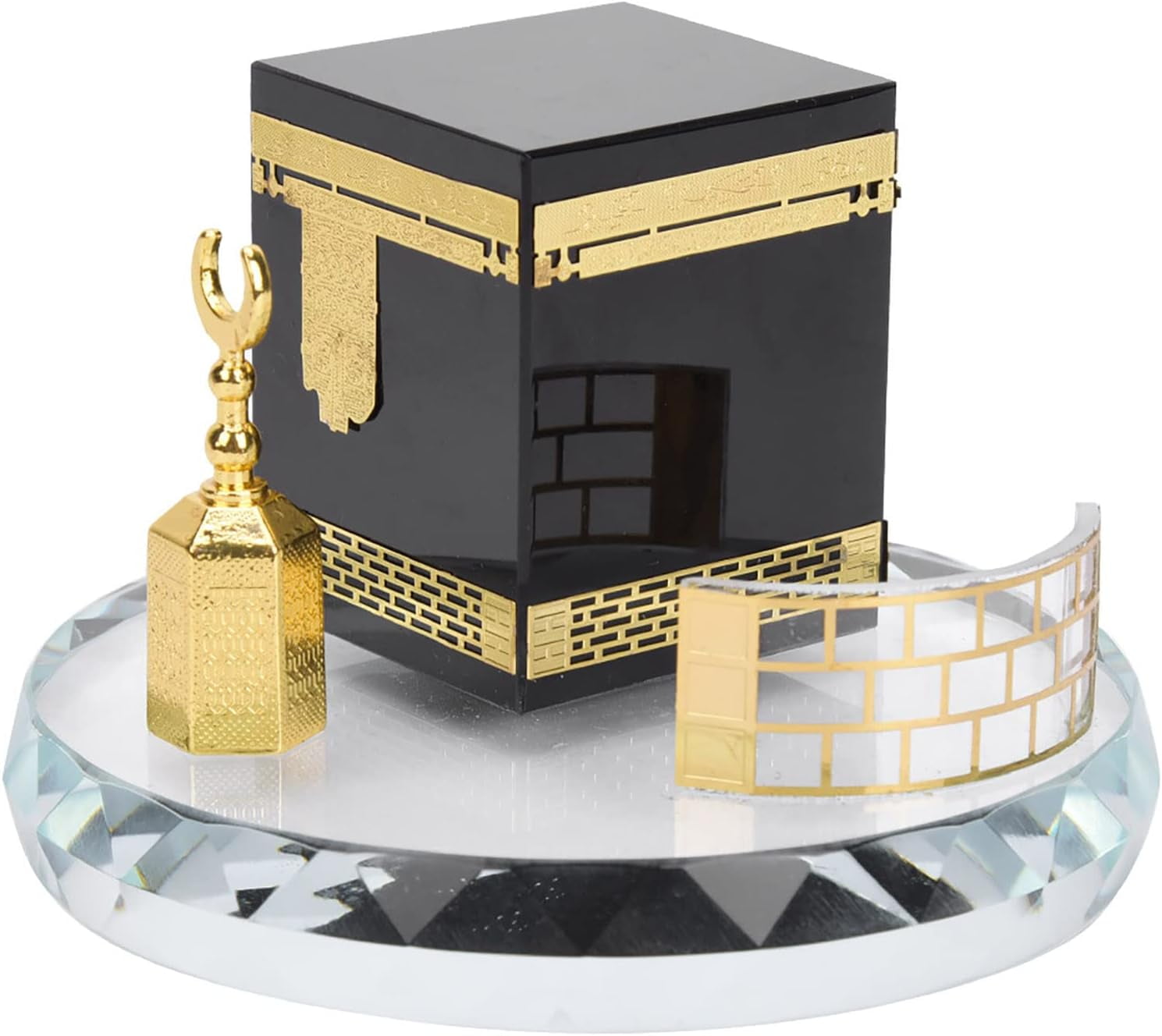 Muslim Crystal Gilded Kaaba Clock Tower Miniature Model Showpiece ...