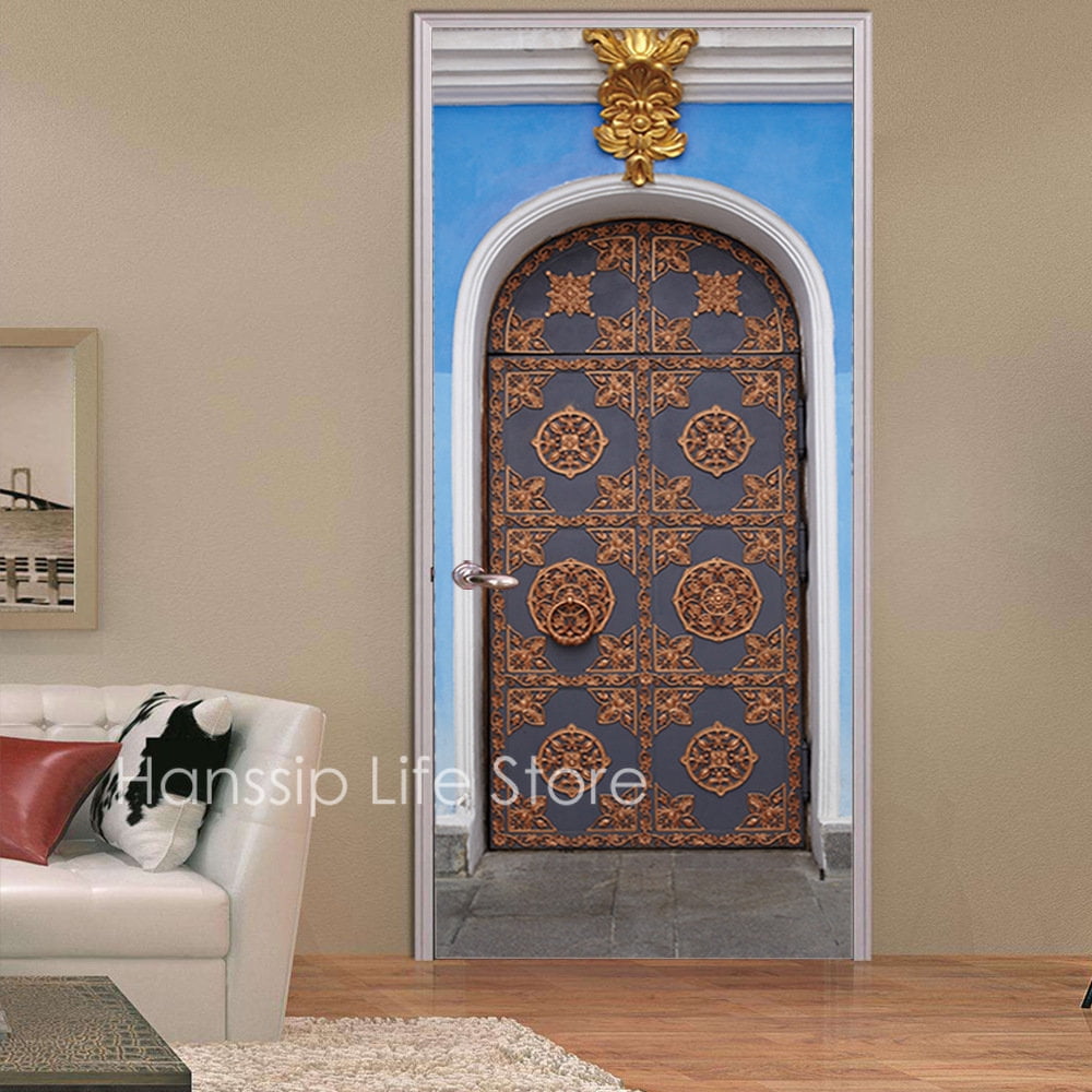 Muslim Door Sticker Adhesive Islamic Style Home r Wallpaper Religious ...