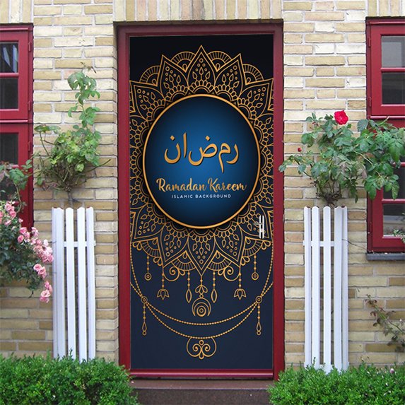 Muslim Door ration Self-adhesive Wallpaper Vinyl Waterproof Removable ...