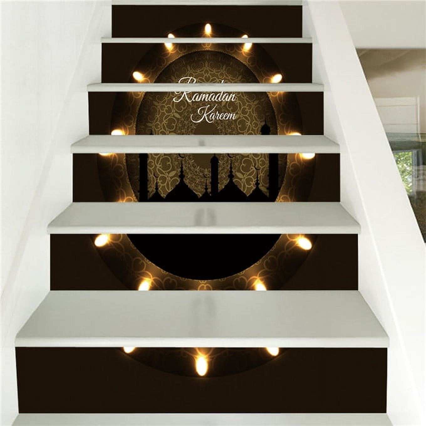 Muslim Eid Stairs Sticker Self-adhesive Waterproof DIY Ramadan ...