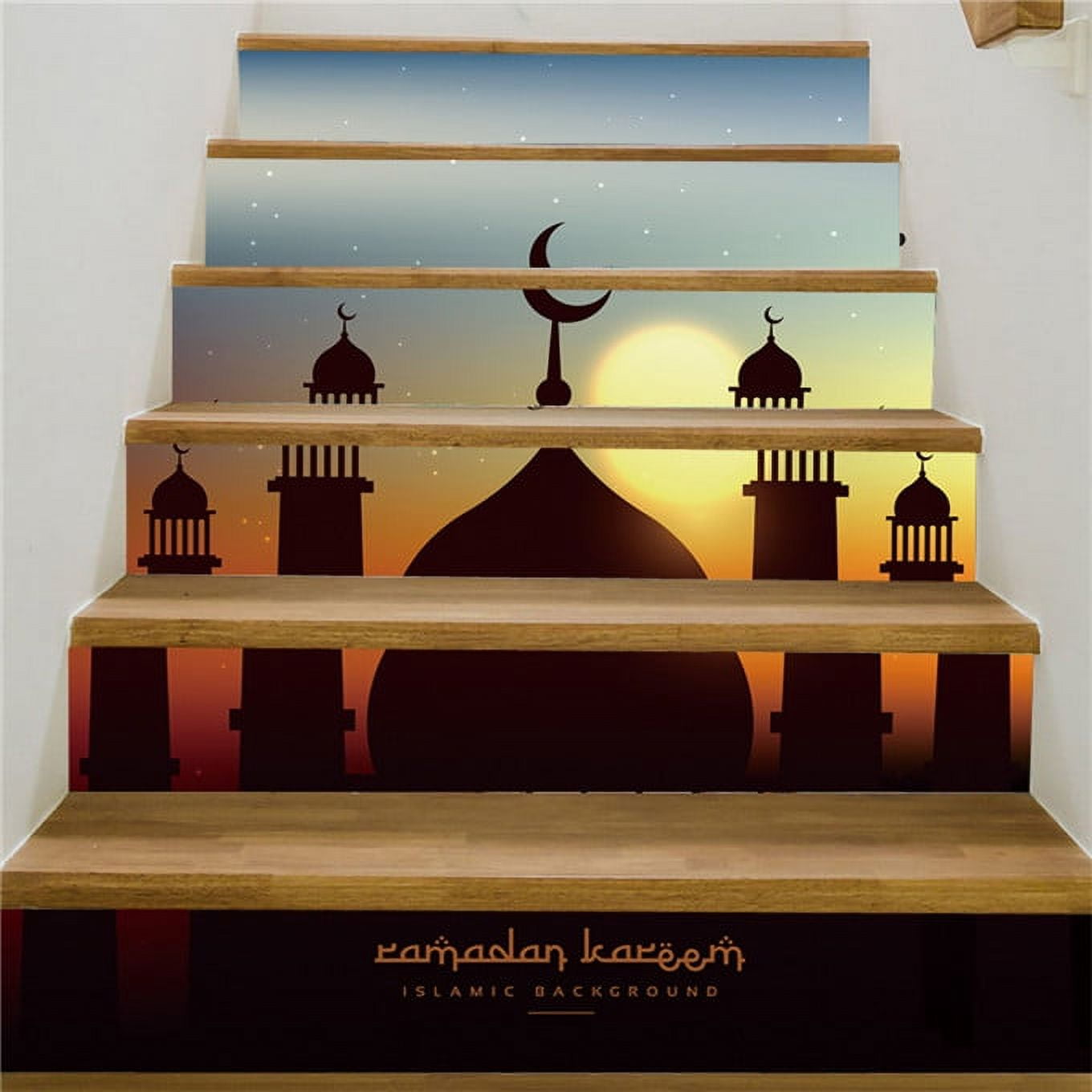 Muslim Eid Stairs Sticker Self-adhesive Waterproof DIY Ramadan ...