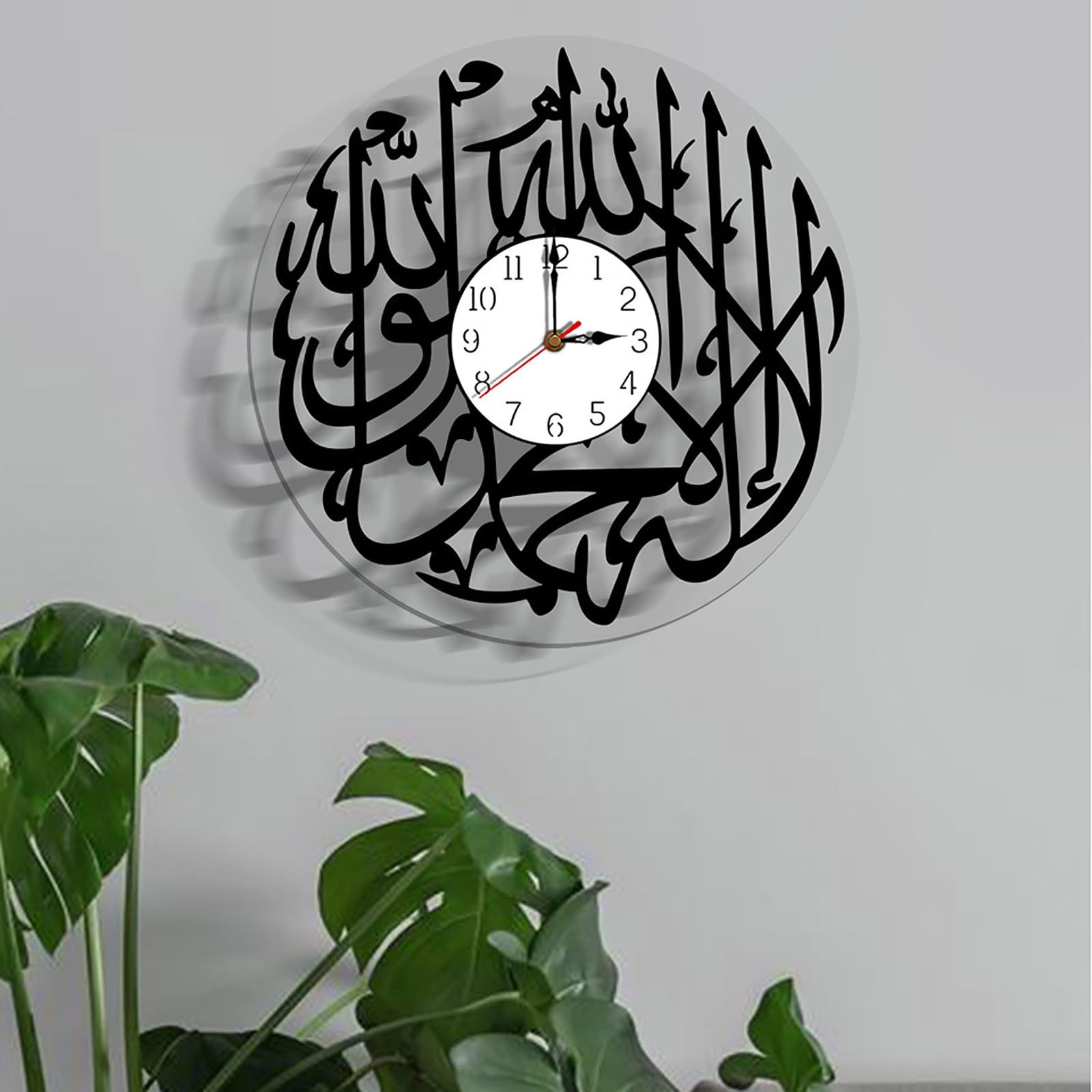 Muslim Eid Wall Clock Acrylic Vintage Round Clock Home Bedroom Living ...