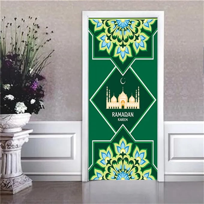 Muslim Festival Decor Wallpaper Door Sticker PVC Self-adhesive Eid ...