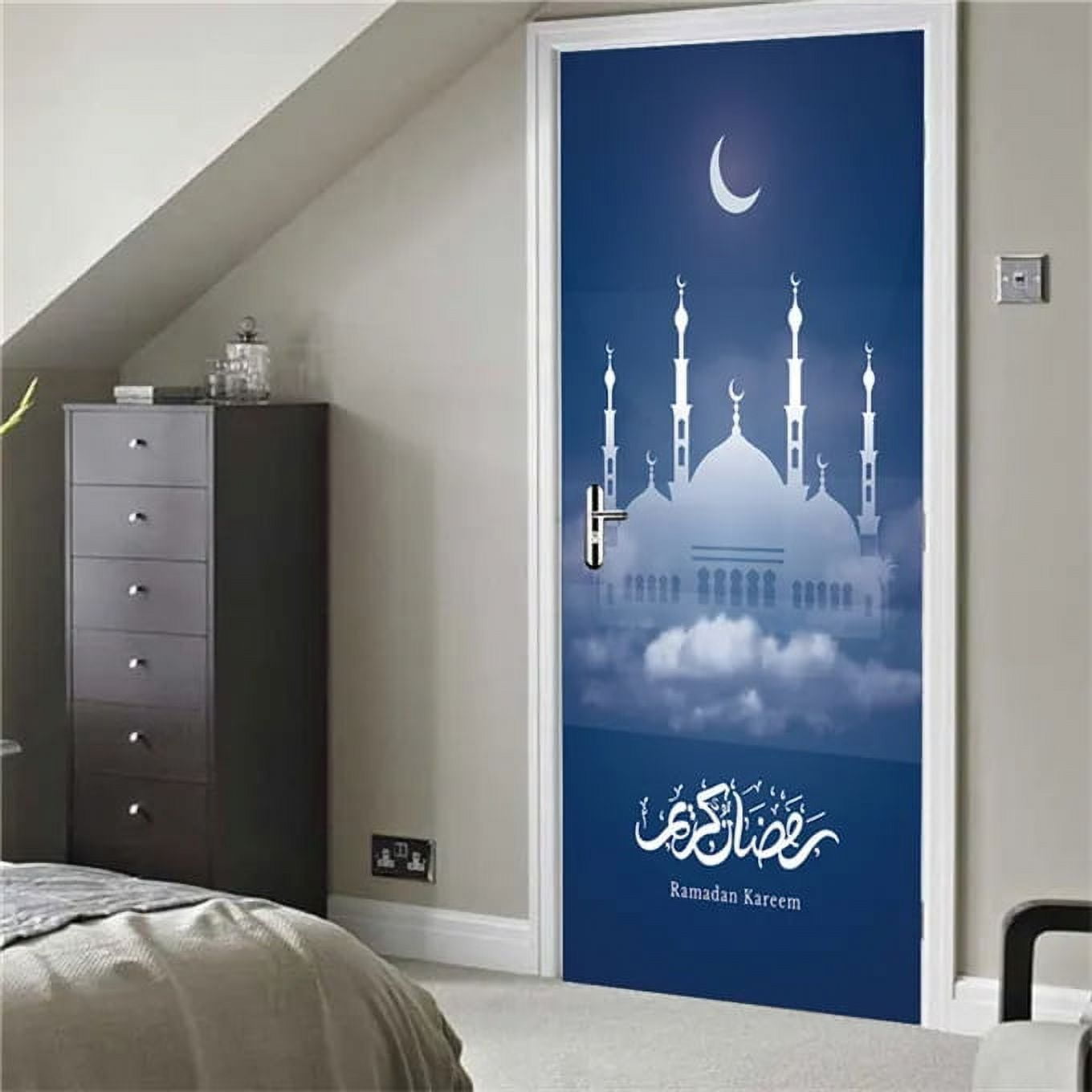 Muslim Festival Decor Wallpaper Door Sticker PVC Self-adhesive Eid ...