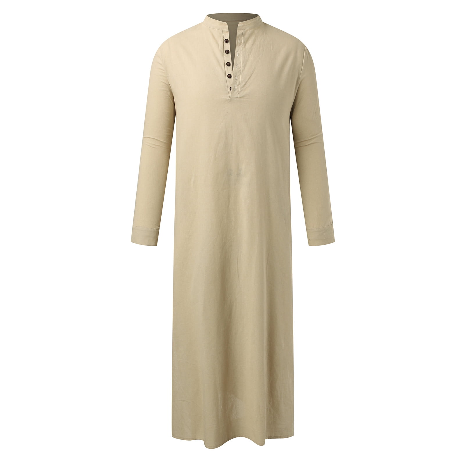 Muslim Islamic Thobe Men'S Kaftan Robe Half Sleeve Embroidered Middle ...