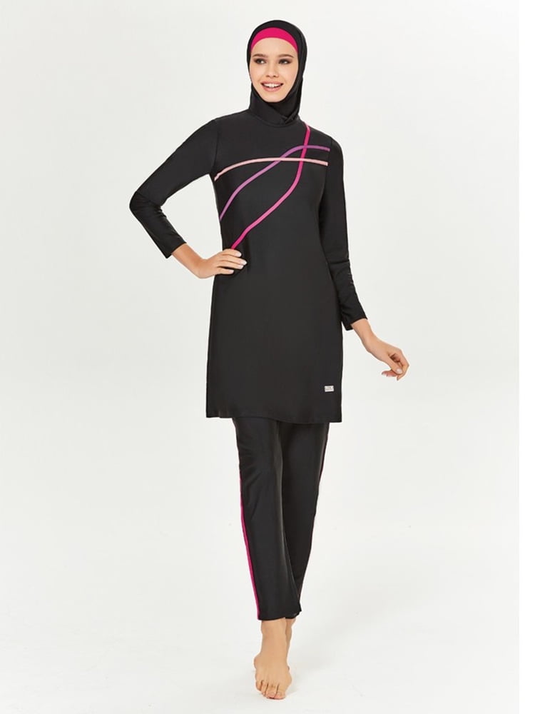 Muslim Modest Swimwear Women Swimsuit Hijab Islamic Burkini Cover Ups ...