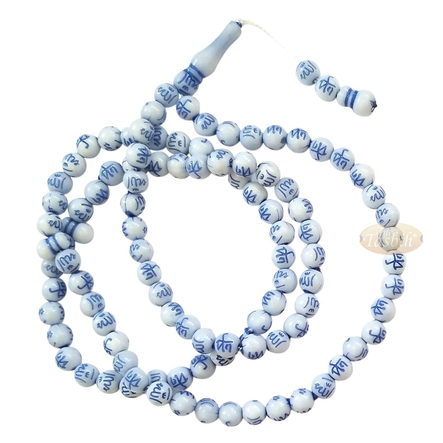 Muslim Prayer Beads Tasbih with ALLAH Muhammad Engraved on 7mm Beads 26 ...