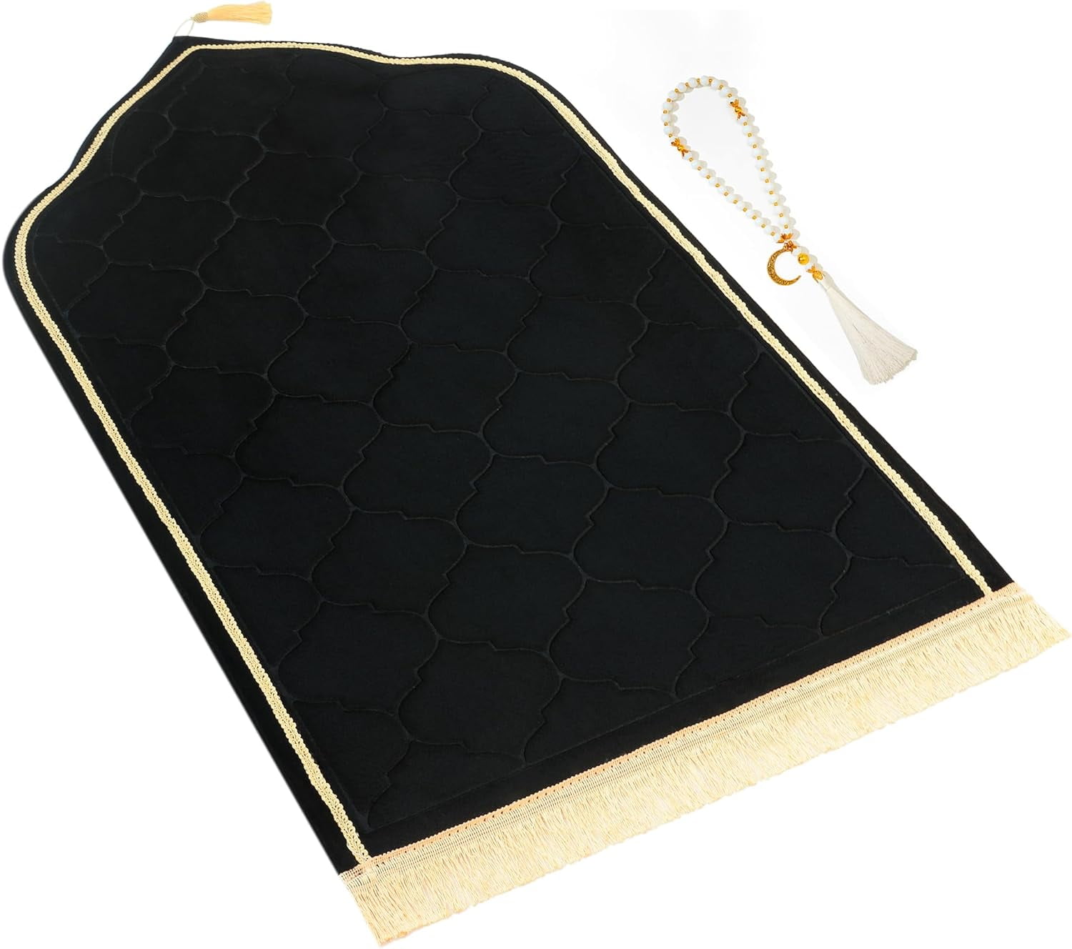 Muslim Prayer Rug with Tasbih Prayer Beads, Soft Memory Foam Prayer ...