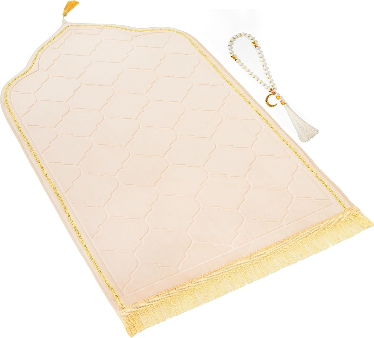 Muslim Prayer Rug with Tasbih Prayer Beads, Soft Memory Foam Prayer ...