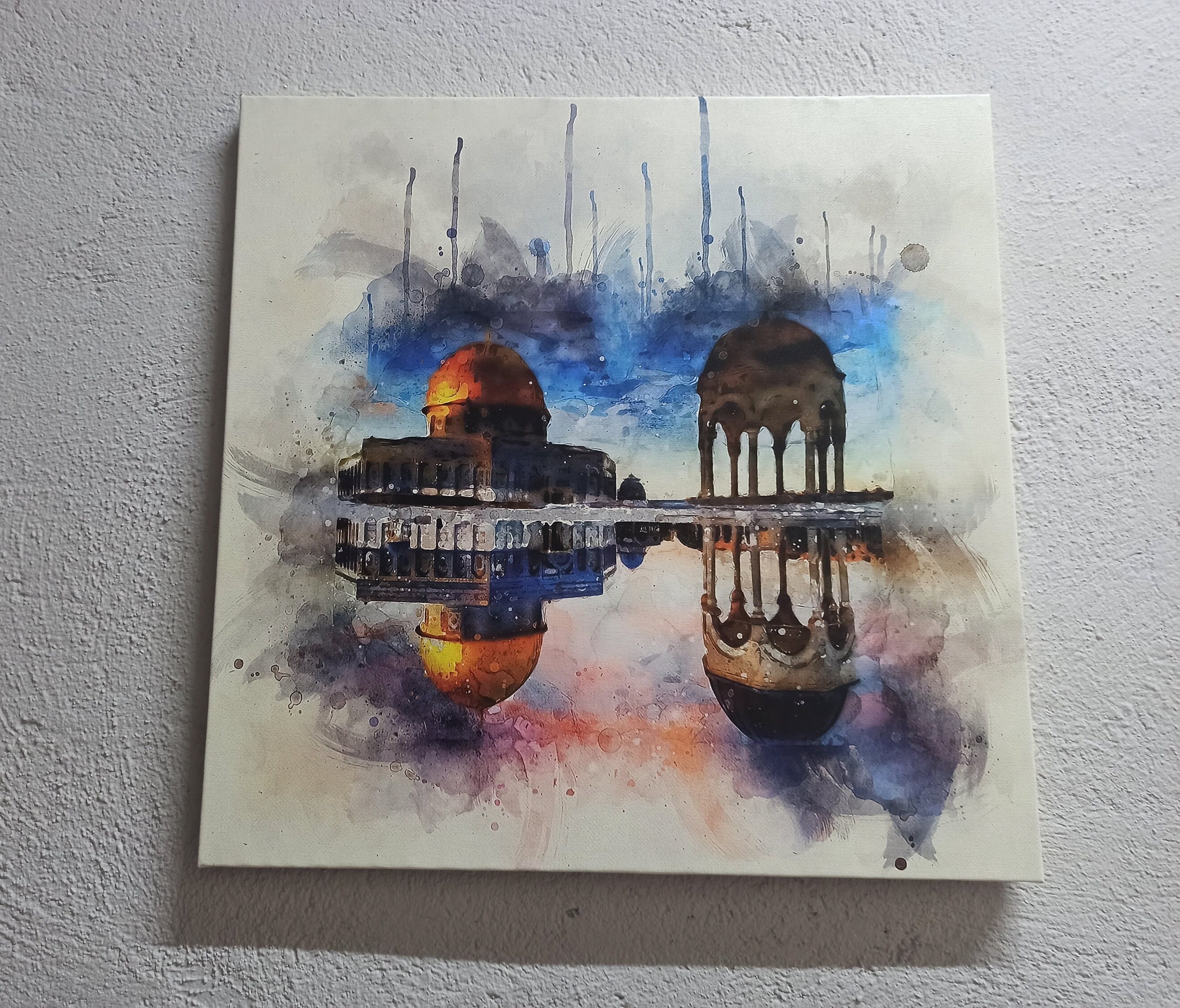 Muslim Printed, Modern Art, Mosque Landscape Art Canvas, Al Aqsa Mosque ...