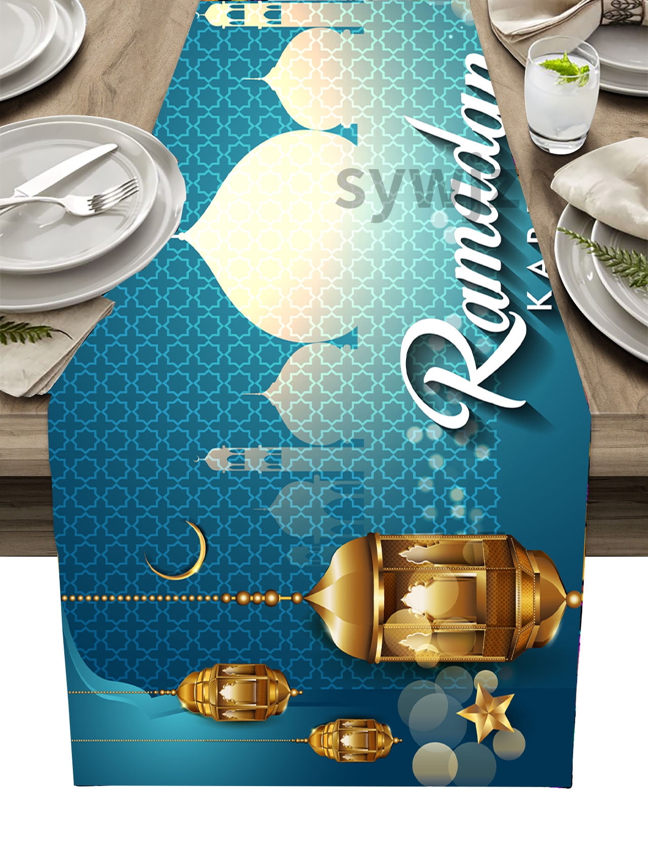 Muslim Ramadan Table Runner Islamic Mosque Seasonal Moon and Star ...
