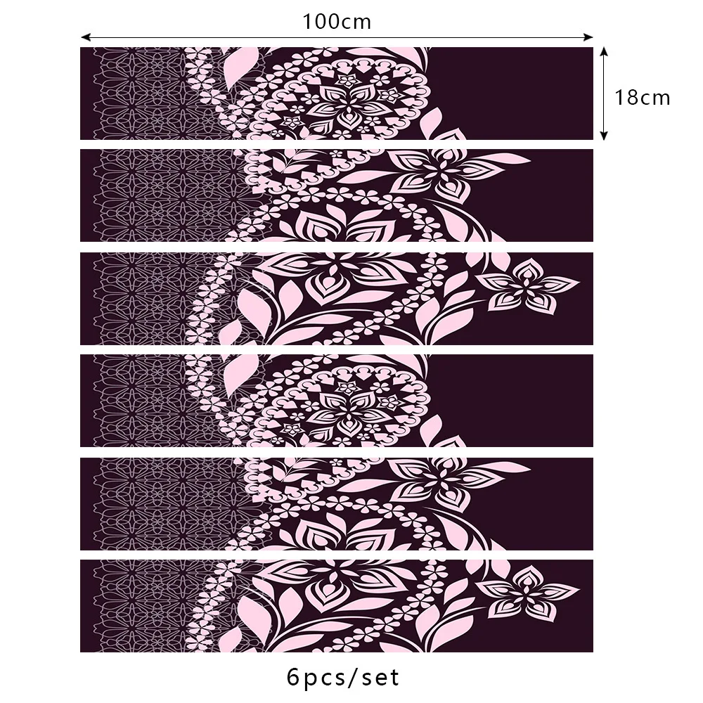 Muslim Retro Flower Pattern Staircase Sticker Waterproof Vinyl Floor ...