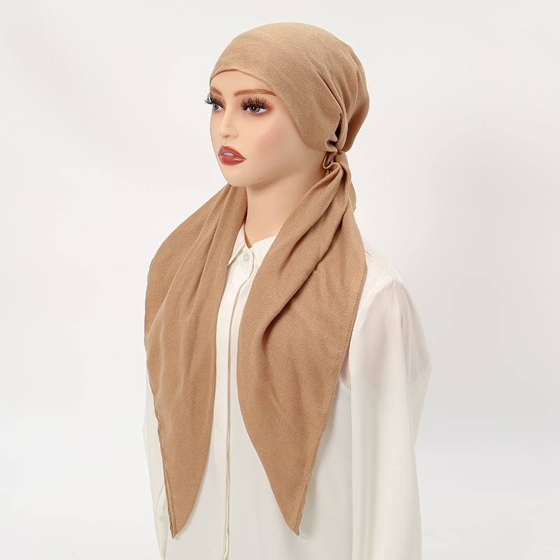 Muslim Solid Color Hijab Caps for Women Innovative Design Long Cotton ...