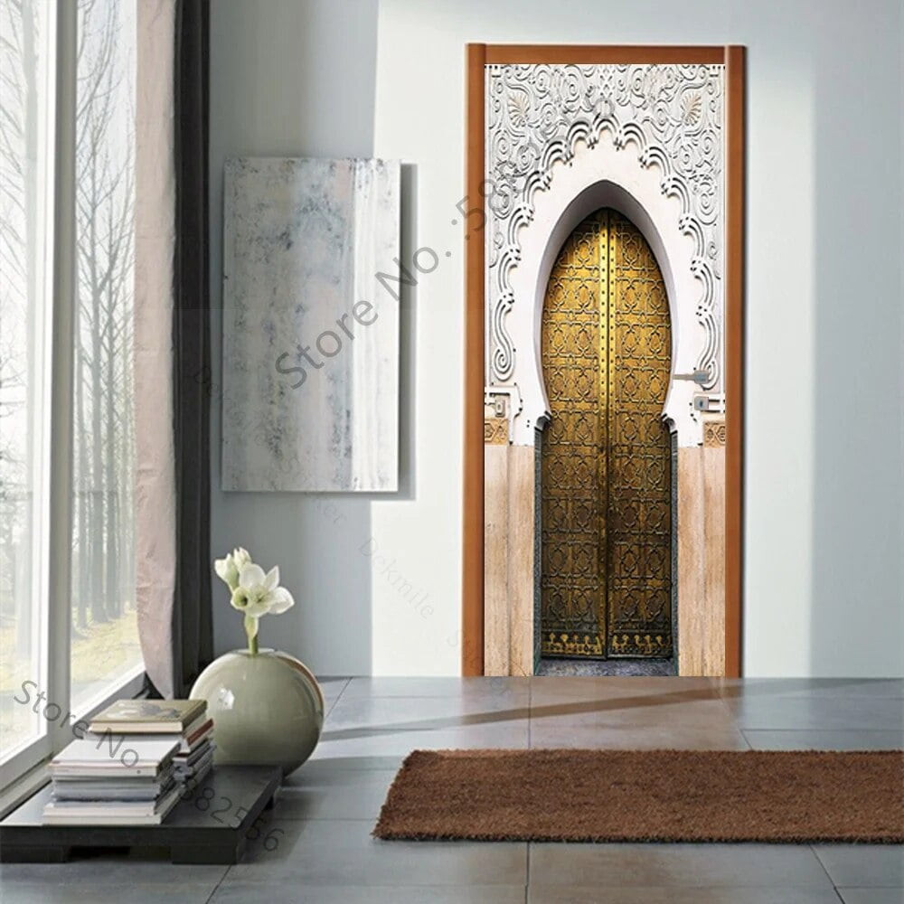Muslim Styles Islamic DIY Door Wallpaper Art Mural Morocco Architecture ...