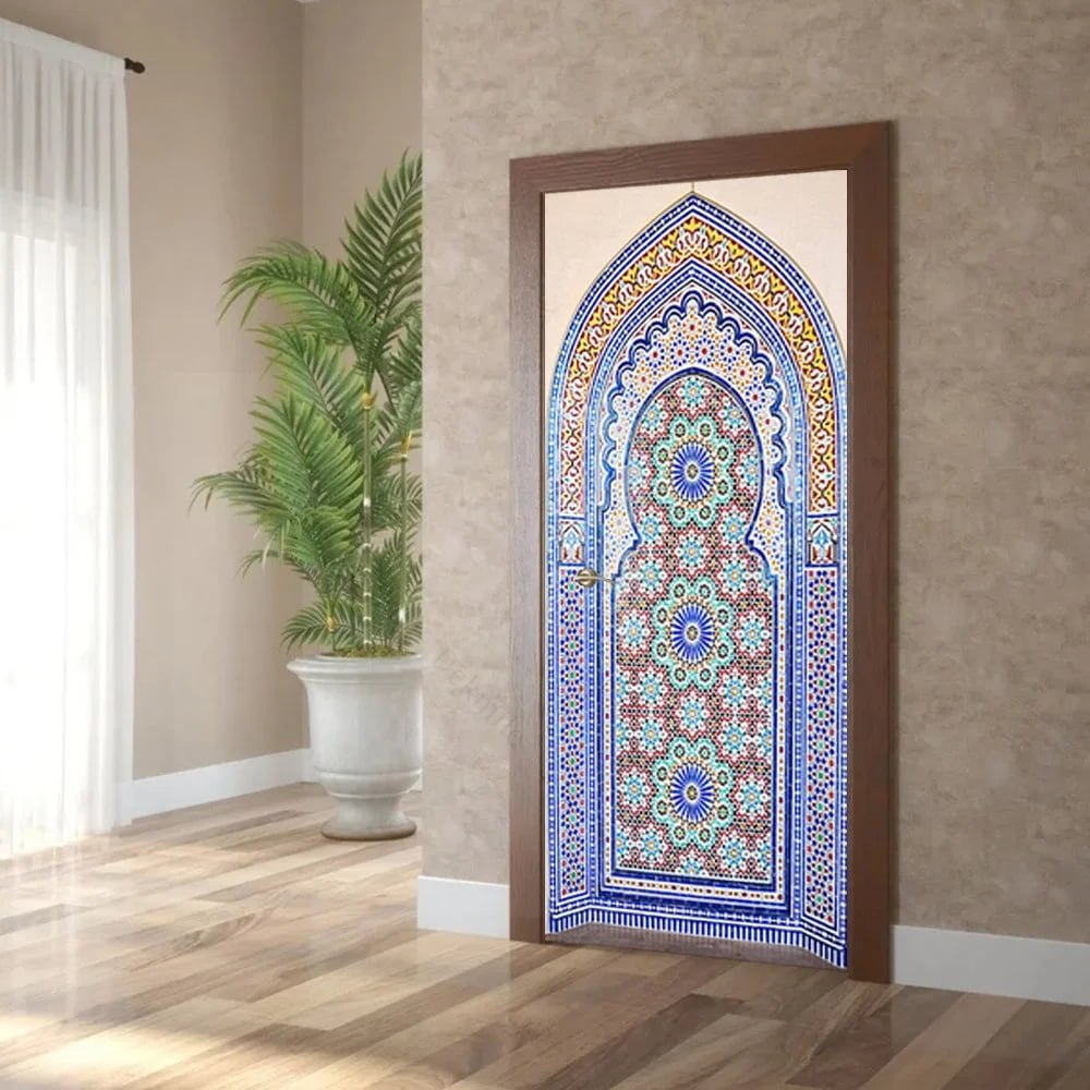 Muslim Styles Islamic DIY Door Wallpaper Art Mural Morocco Architecture ...