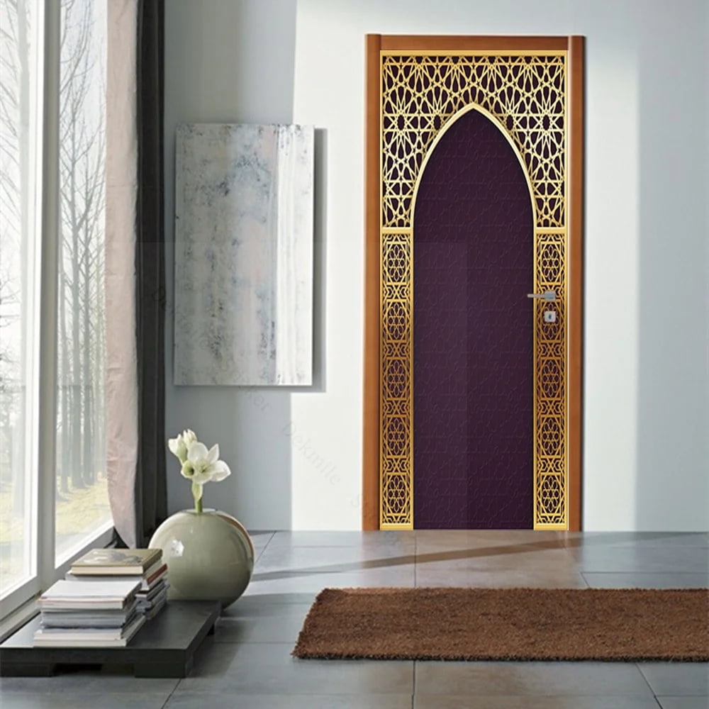Muslim Styles Islamic DIY Door Wallpaper Art Mural Morocco Architecture ...