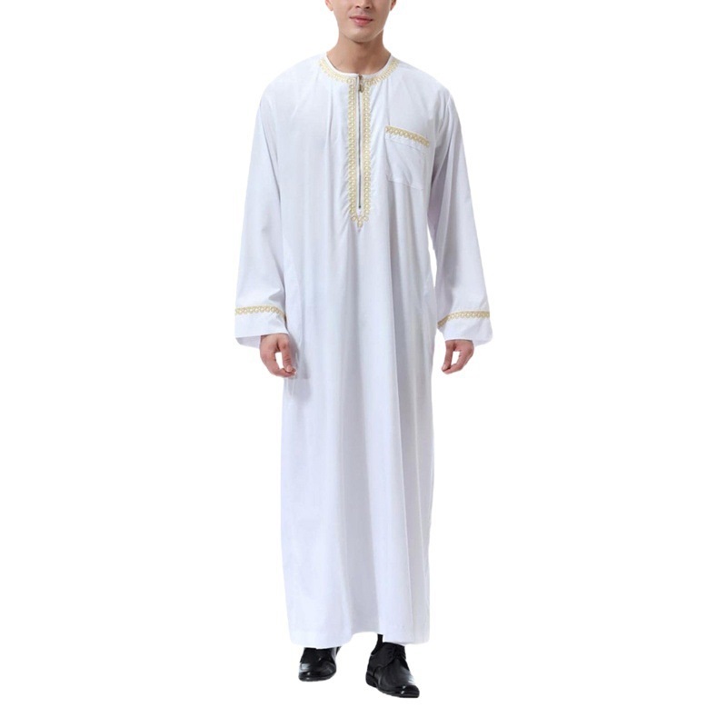 Muslim Thobe for Men Cotton Lightweight Mens Leisure Islamic Arabic ...