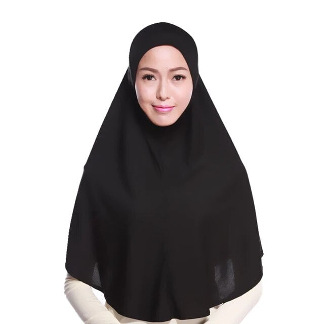 Muslim Women Hijab Amira Islamic Khimar Prayer Hat Soft Wrap Scarf Long