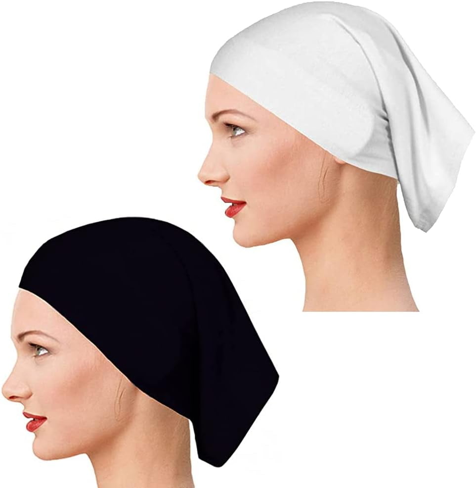 Muslim Women's Stretch Under Scarf Hijab Bonnet Cap Solid Color Head ...