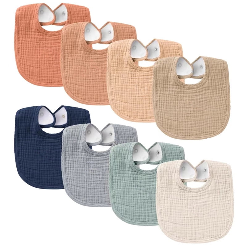 Muslin Baby Bibs 8 Pack Bandana Drool Bibs Cotton for Unisex Boys Girls ...