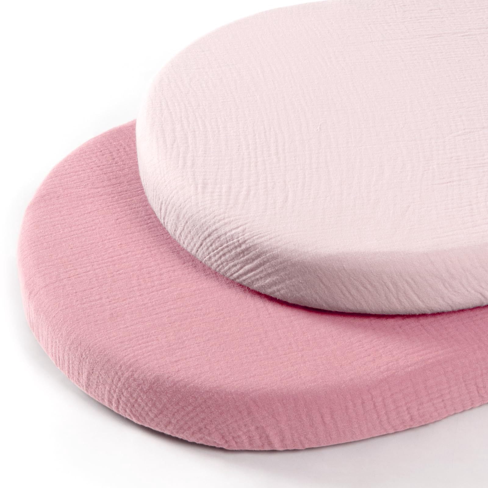 Muslin Bassinet Fitted Sheets, 2 Pack for Baby Boy and Girl, Soft ...
