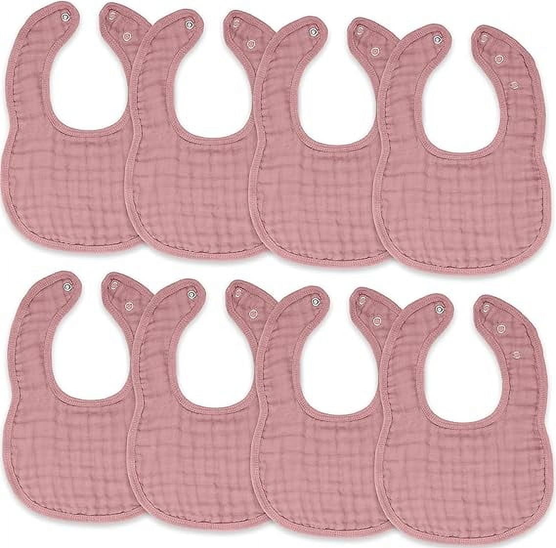Comfy Cubs Muslin Cotton Baby Bibs, 8 Pack, Adjustable with Easy Snaps ...