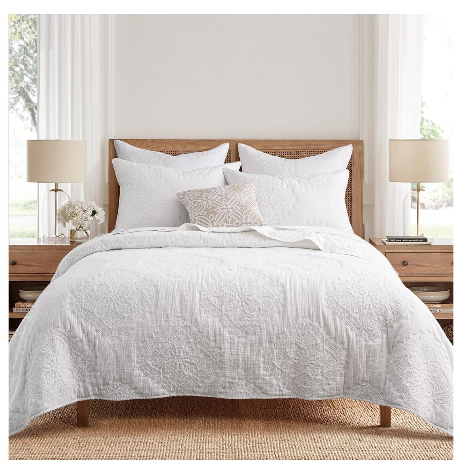 Muslin Stitch Quilt Set - Twin Size 68x86 Inches with Standard Sham ...