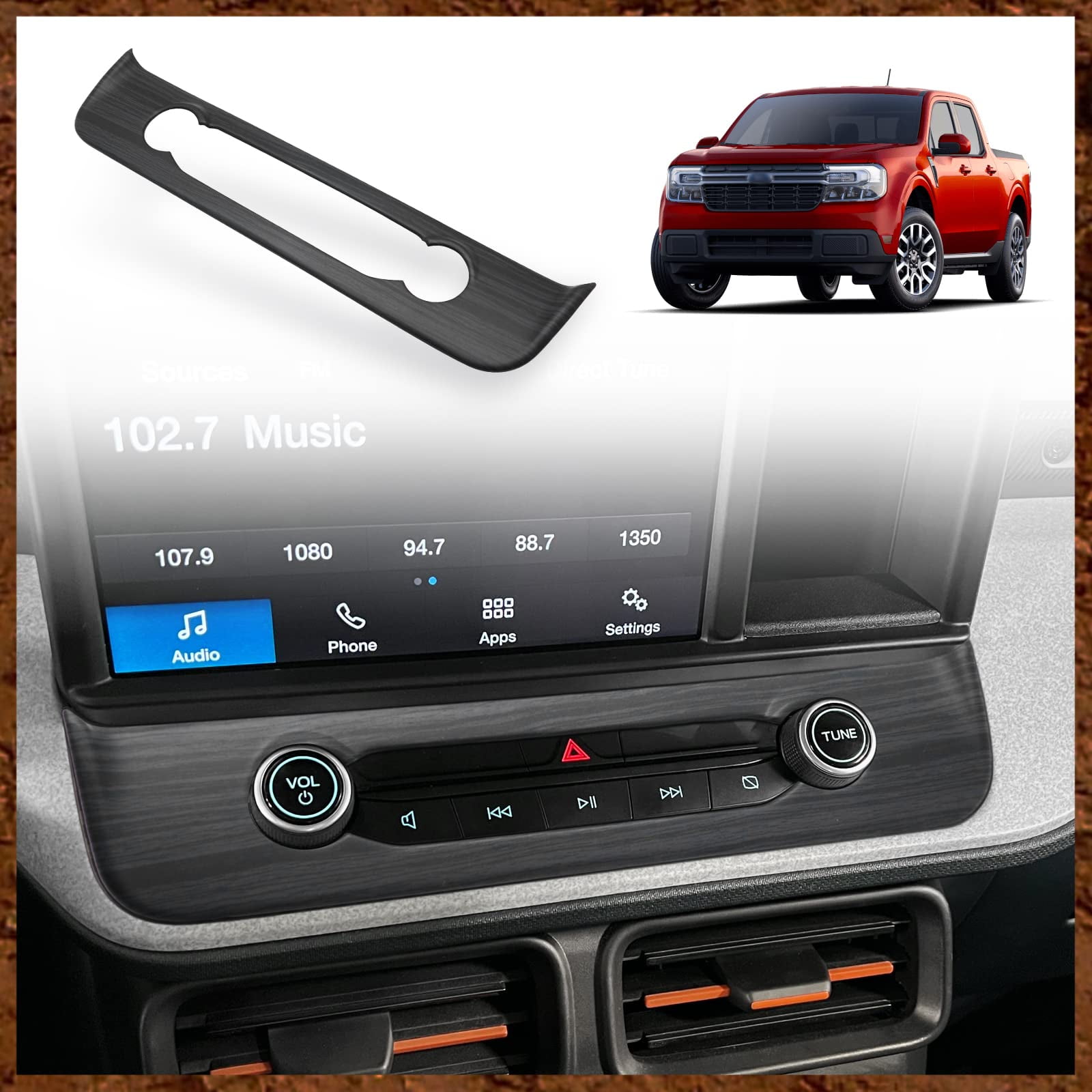 Muslogy Compatible with Ford Maverick Trim Piece Around Radio Controls ...