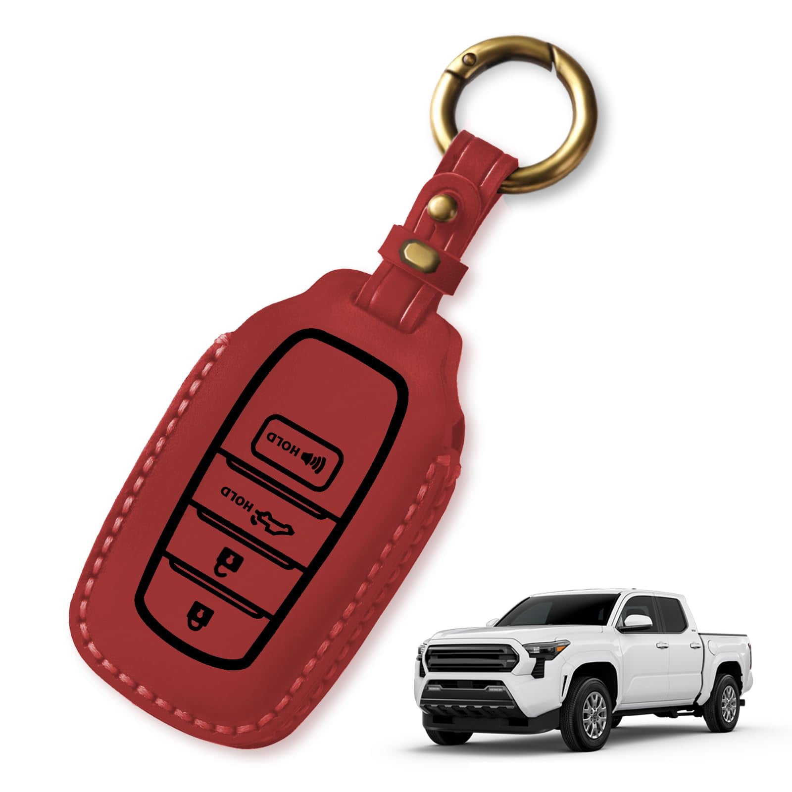 Muslogy Key Fob Cover Leather Case Compatible with Toyota Tacoma 2024 ...